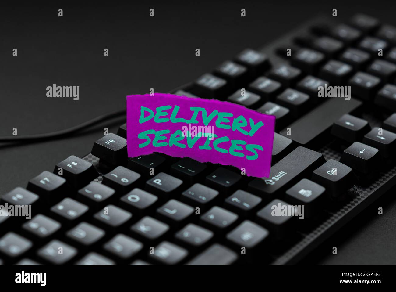 Text sign showing Delivery Services. Word Written on process of ...