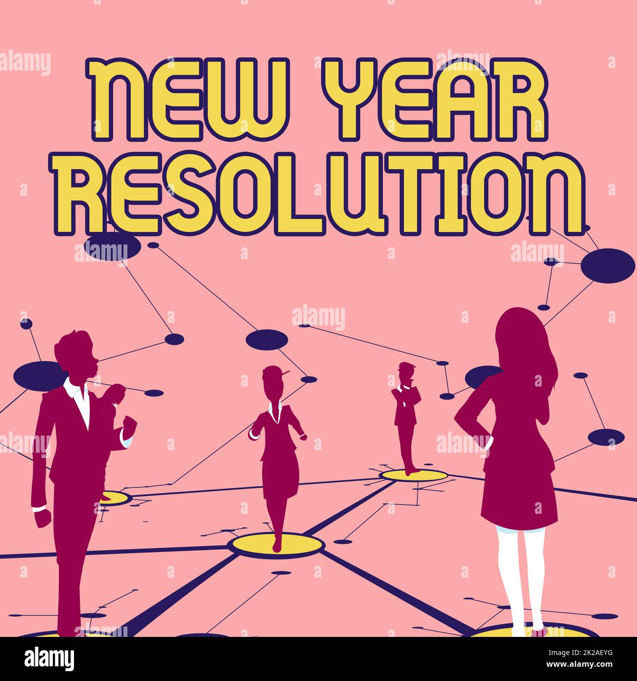 Text caption presenting New Year Resolution. Word for promise that you ...