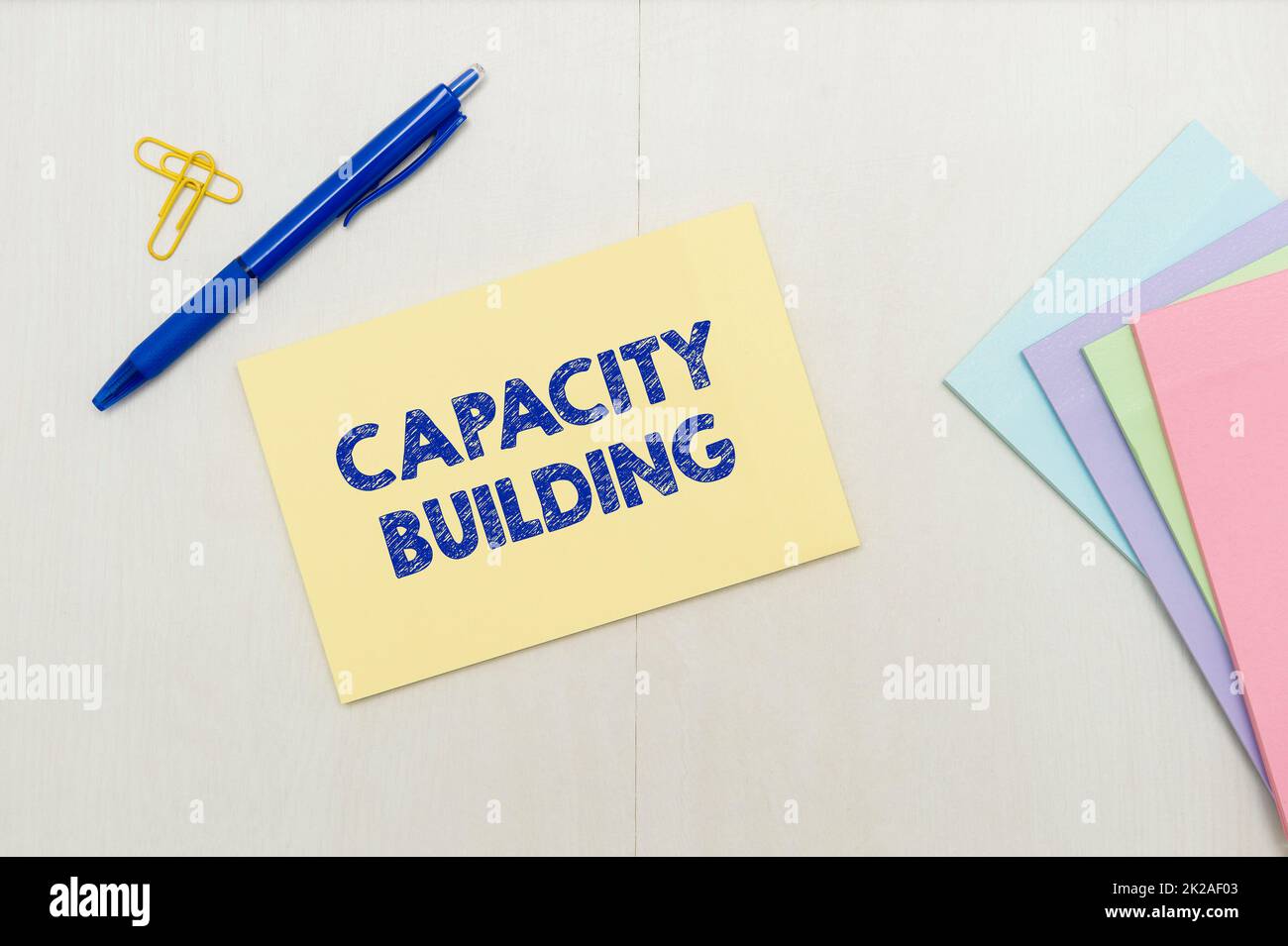 Writing displaying text Capacity Building. Concept meaning Strengthen ...