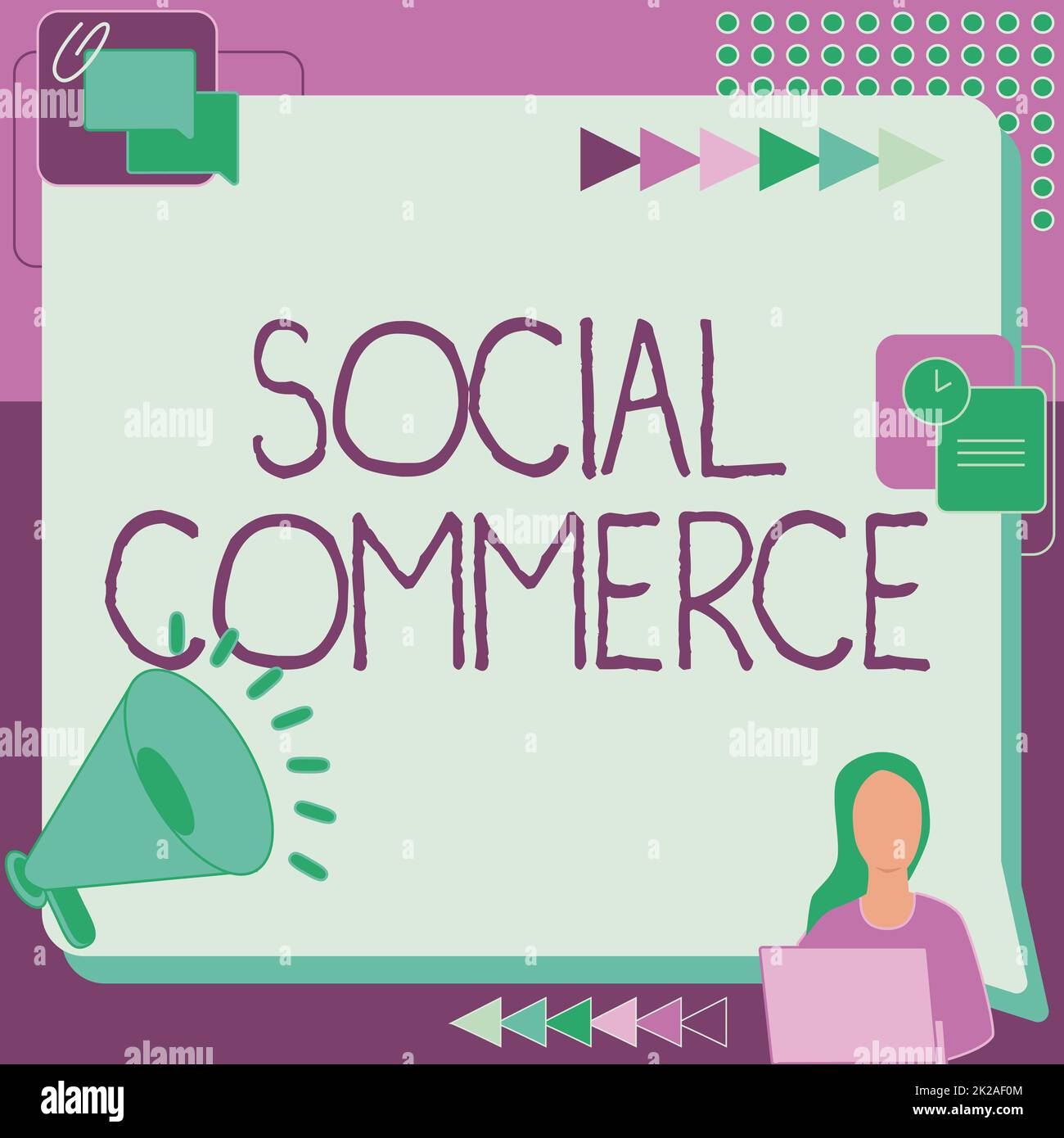 Text caption presenting Social Commerce. Business overview uses social ...