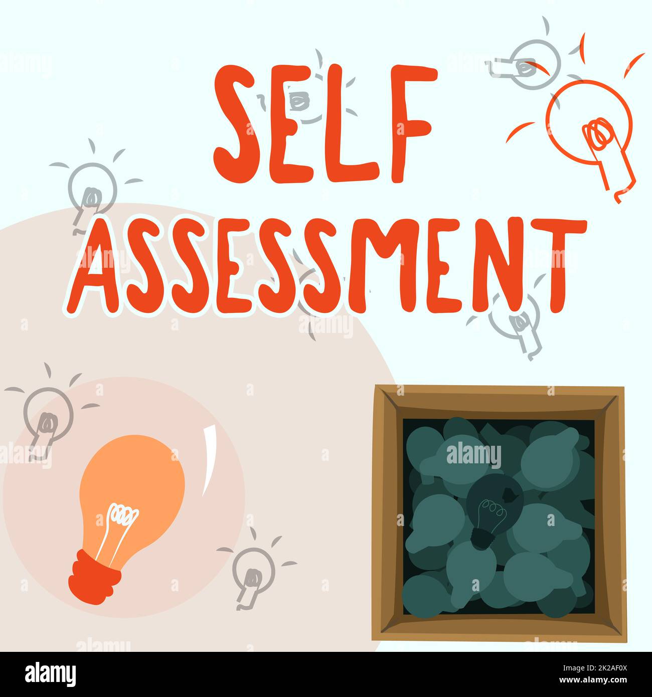Sign displaying Self Assessment. Business idea evaluation of oneself or ...