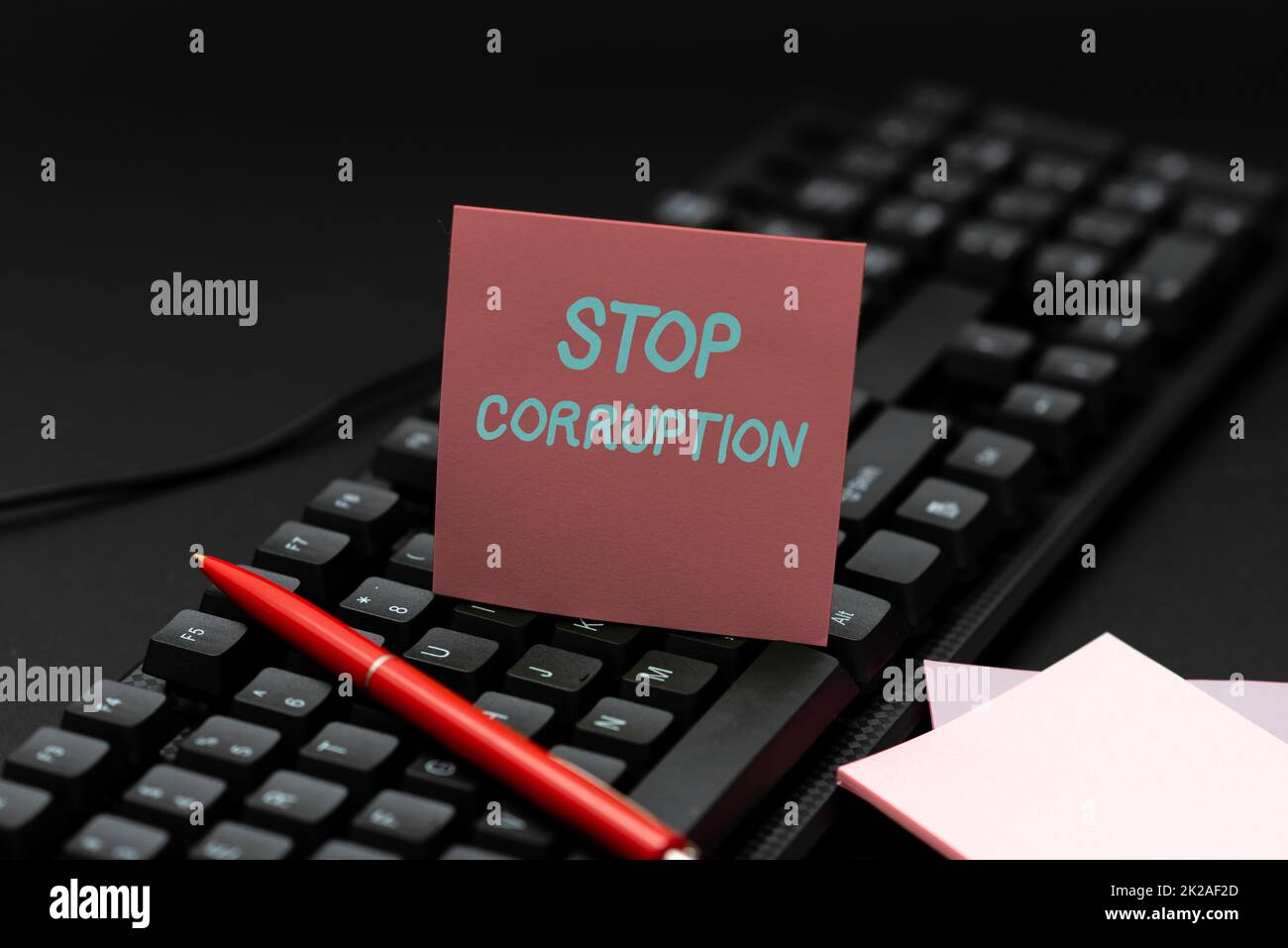 Conceptual caption Stop Corruption. Concept meaning Put an end in ...