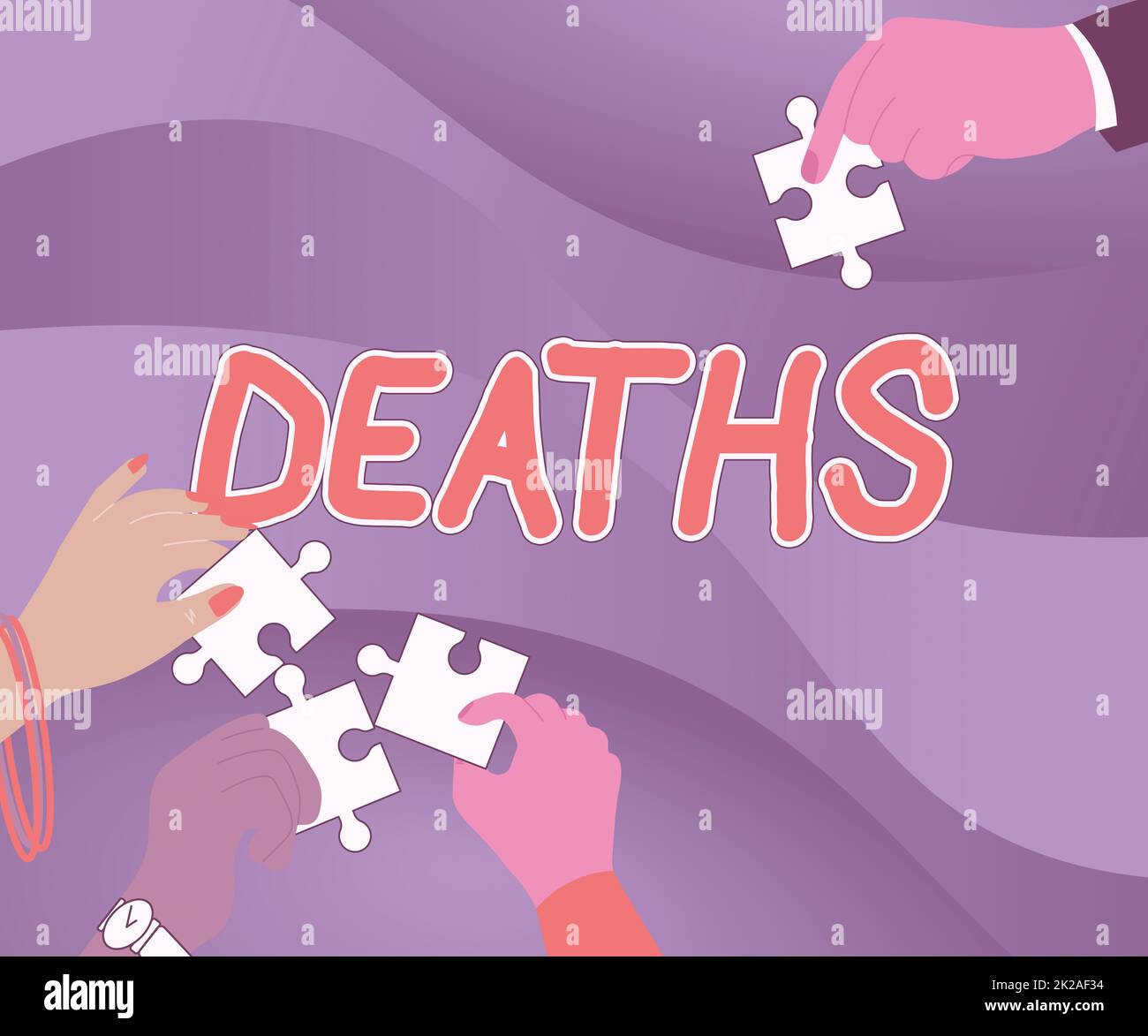 Writing displaying text Deaths. Word Written on permanent cessation of ...