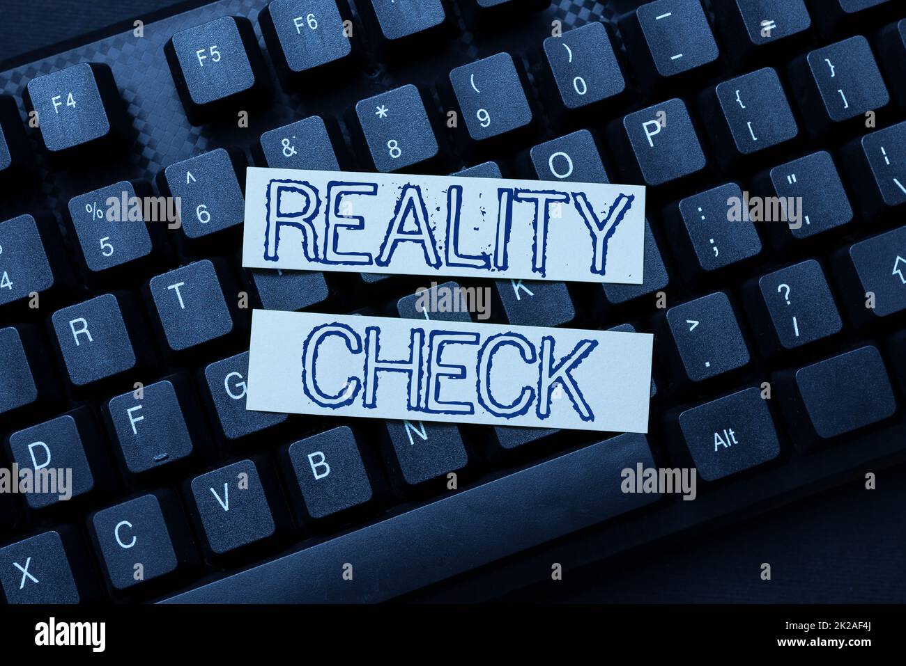 Sign displaying Reality Check. Business idea making the person ...