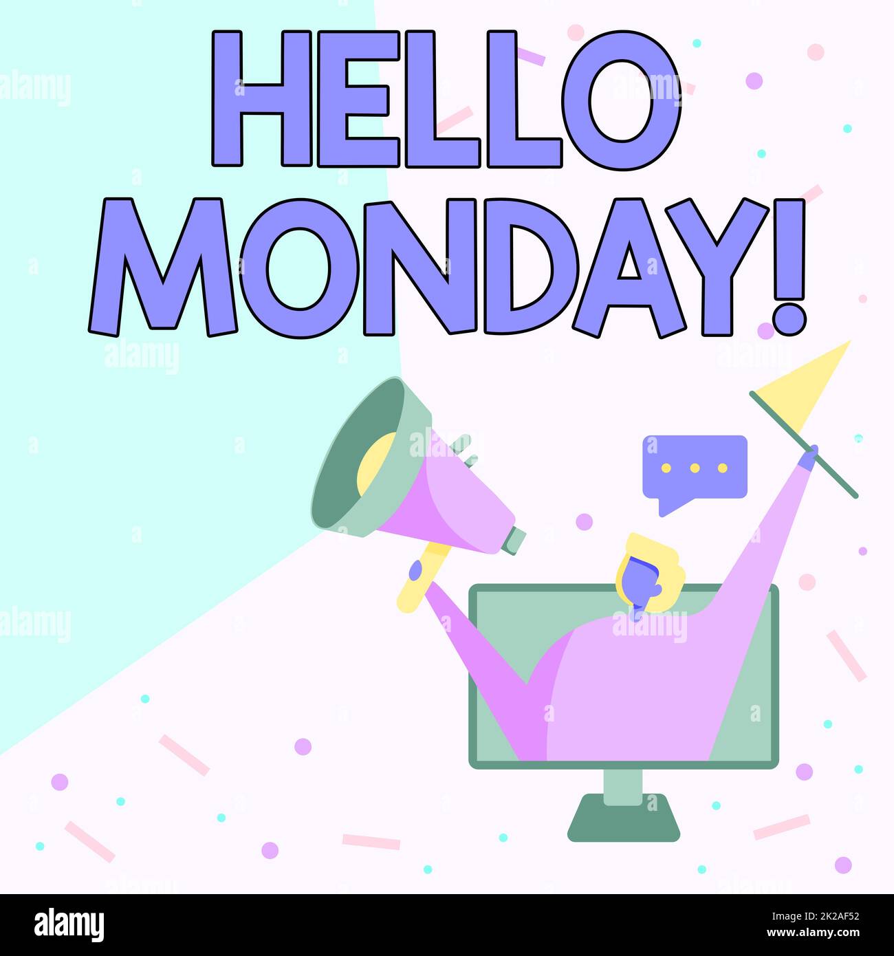 Handwriting text Hello Monday. Business concept Greeting Positive ...