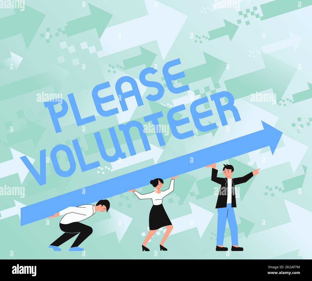 Handwriting text Please Volunteer. Internet Concept Looking for someone ...