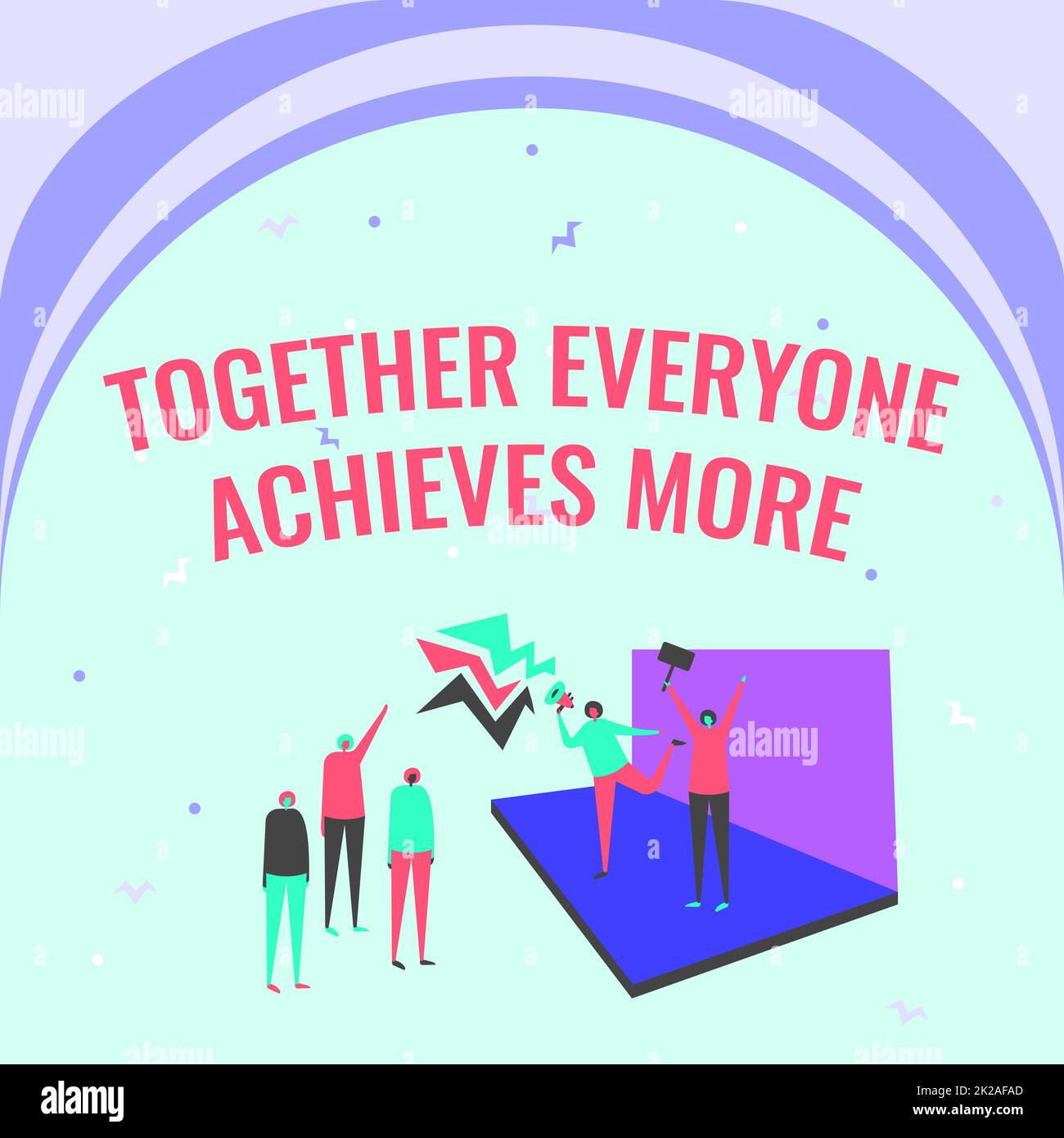 Text showing inspiration Together Everyone Achieves More. Business ...