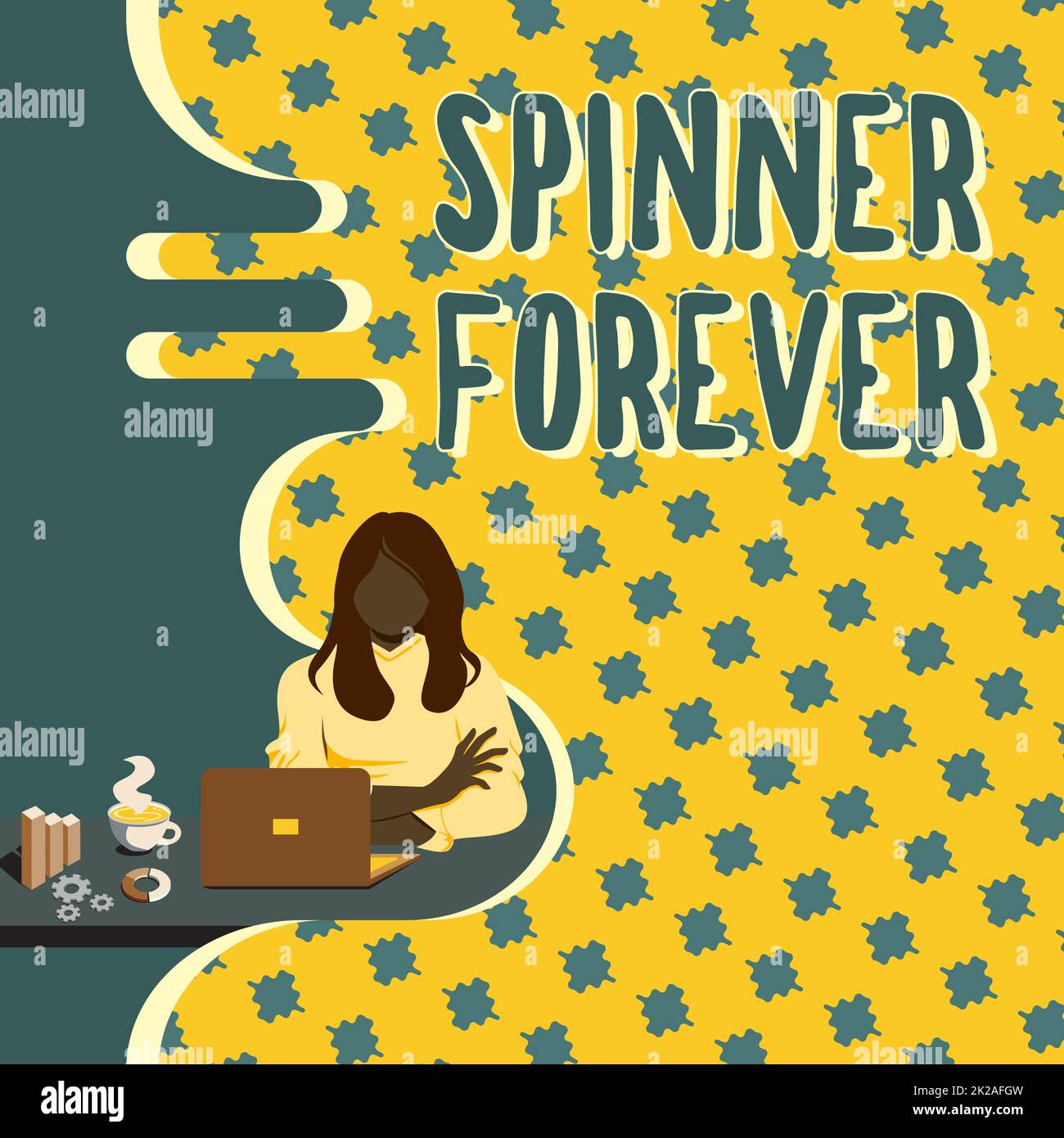 Writing displaying text Spinner Forever. Concept meaning stress ...