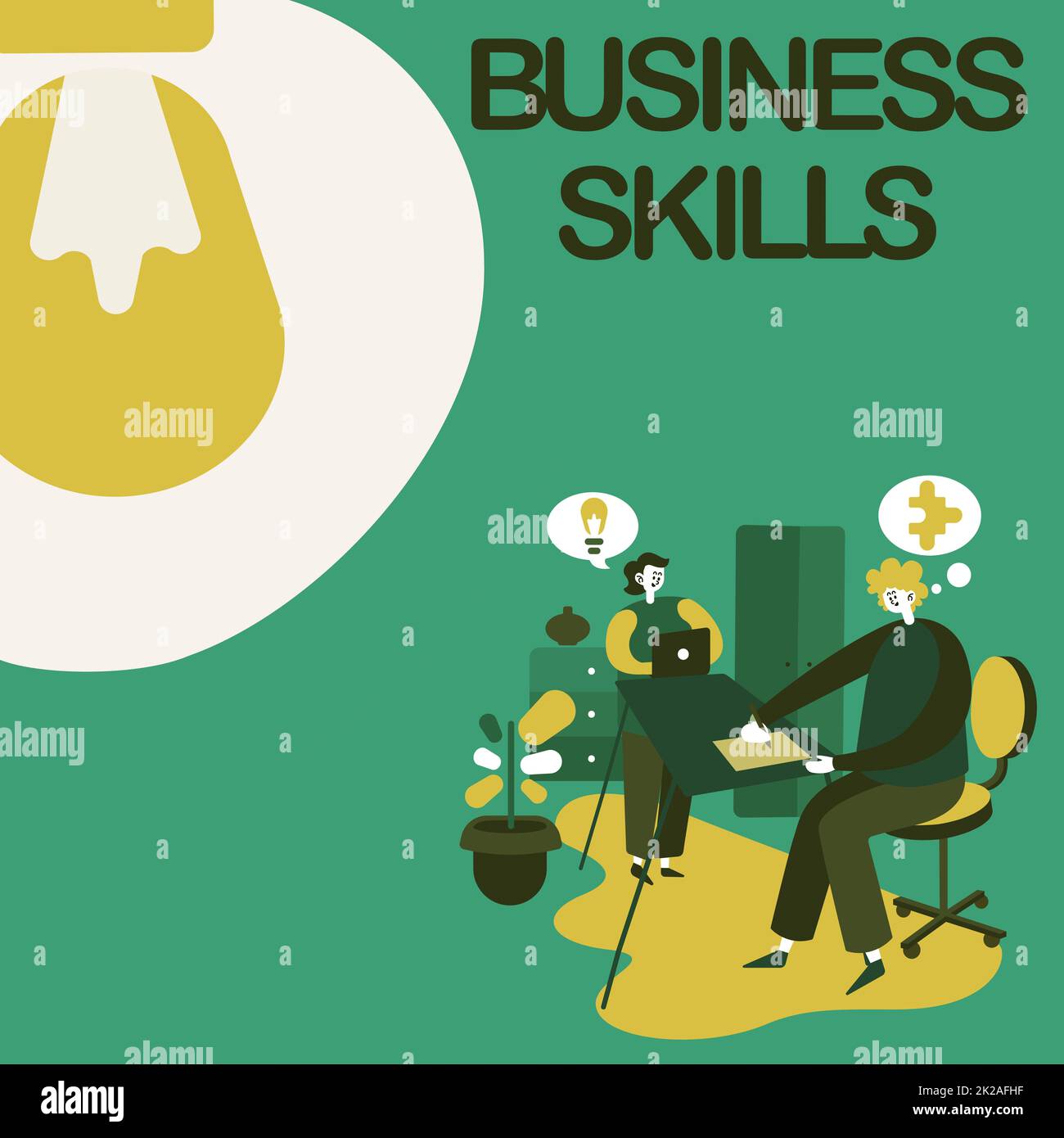 Conceptual caption Business Skills. Business idea An ability to acquire ...