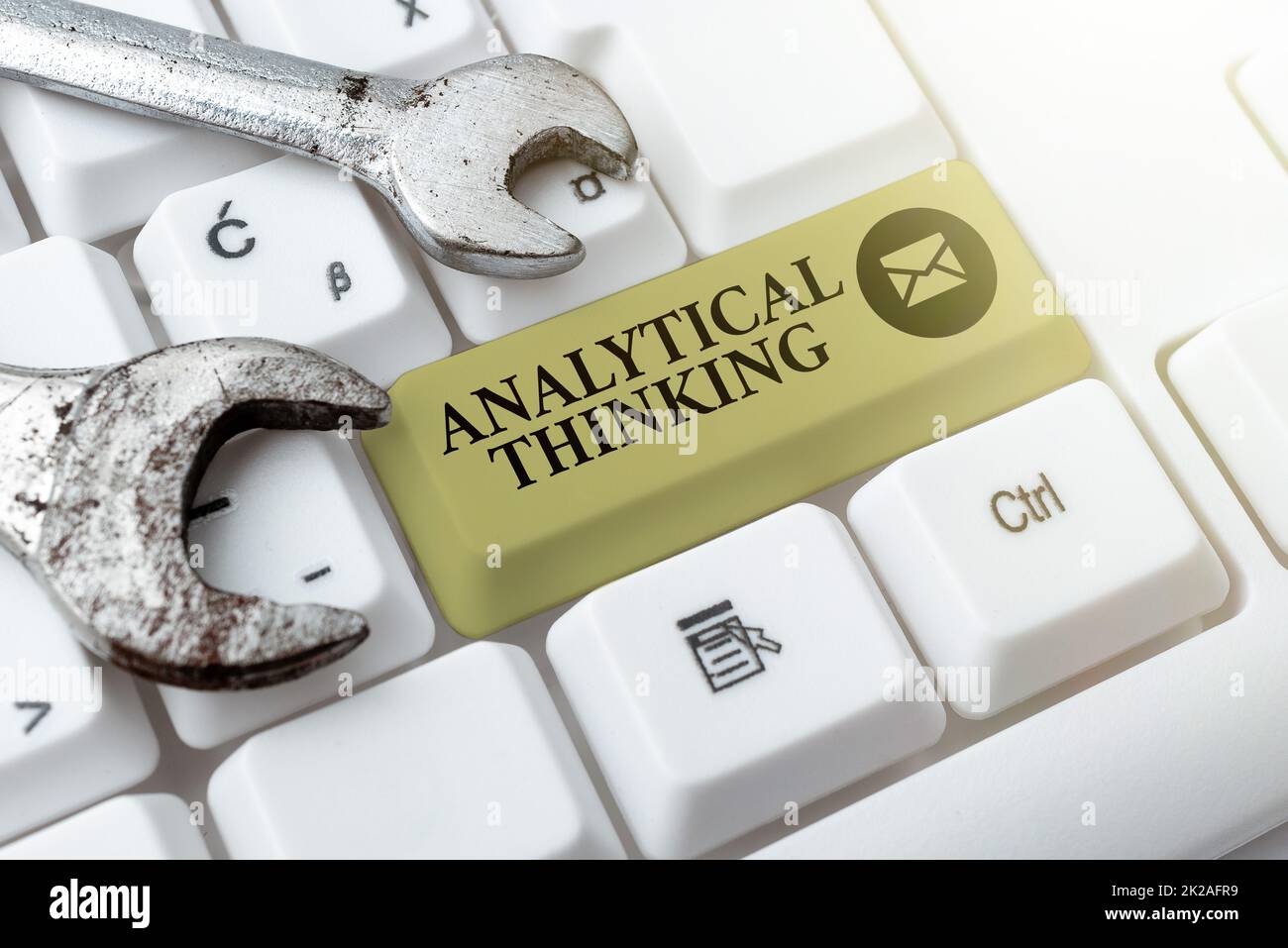 Text caption presenting Analytical Thinking. Business idea component of ...