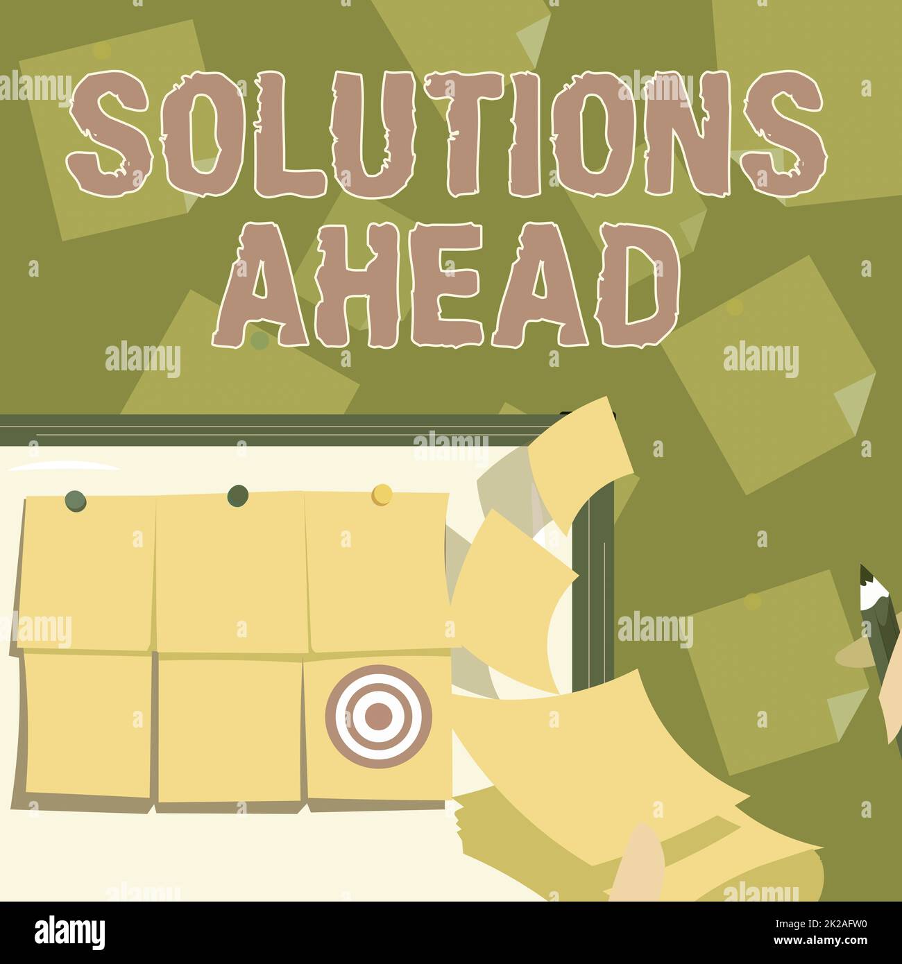 Conceptual display Solutions Ahead. Business concept in advance action ...