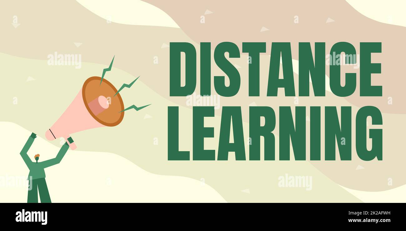 Hand writing sign Distance Learning. Conceptual photo educational ...