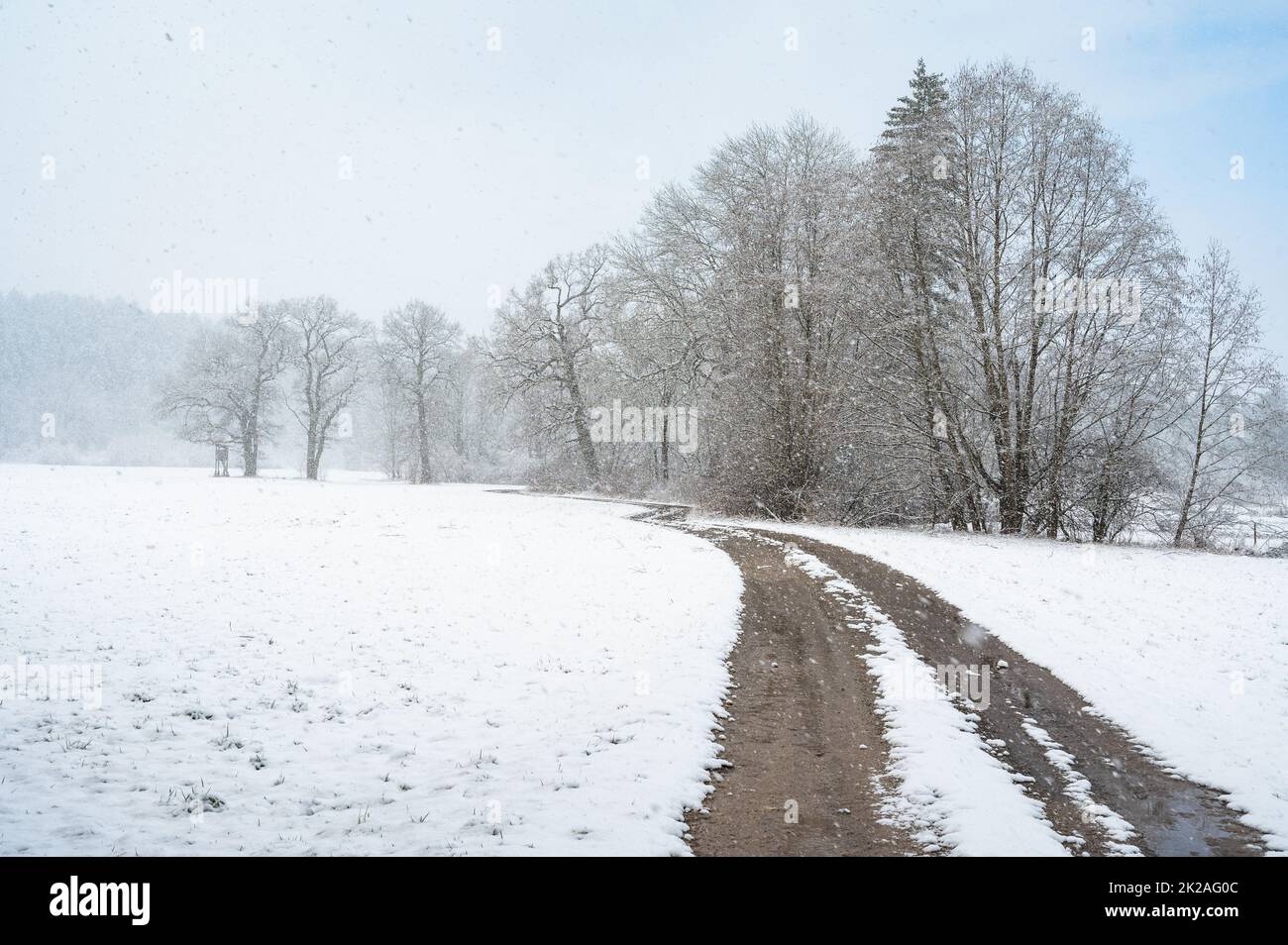Hiking in snowfall hi-res stock photography and images - Alamy