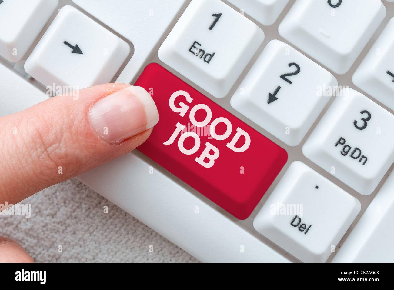 Sign displaying Good Job. Business concept encourage someone for his ...