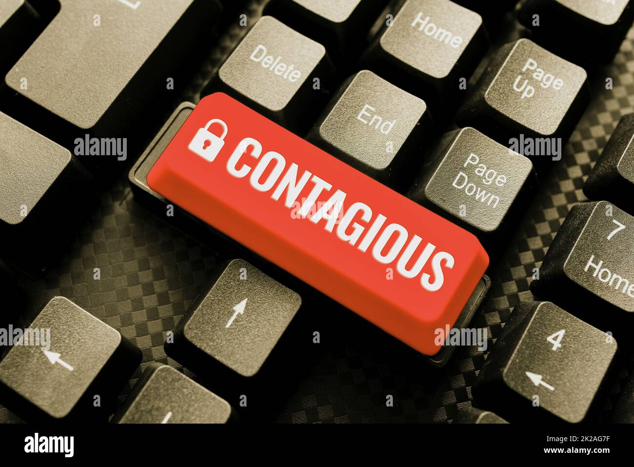 Text showing inspiration Contagious. Concept meaning transmissible by ...