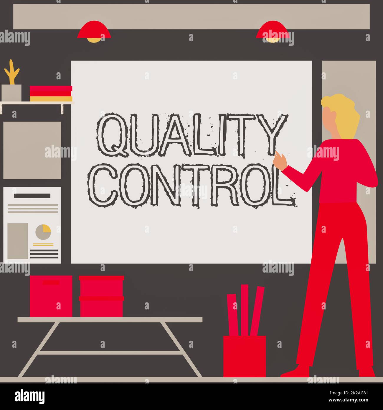 Hand writing sign Quality Control, Business showcase a system of ...