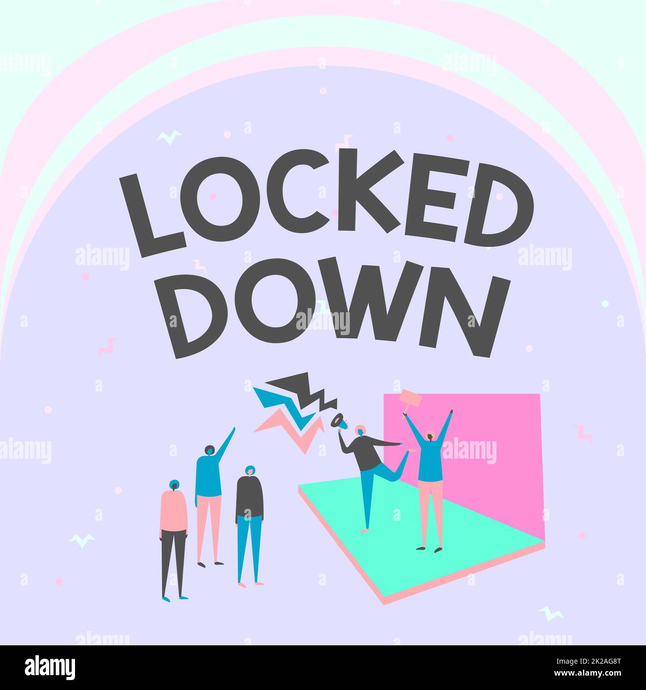 Hand writing sign Locked Down, Business idea emergency measure which ...