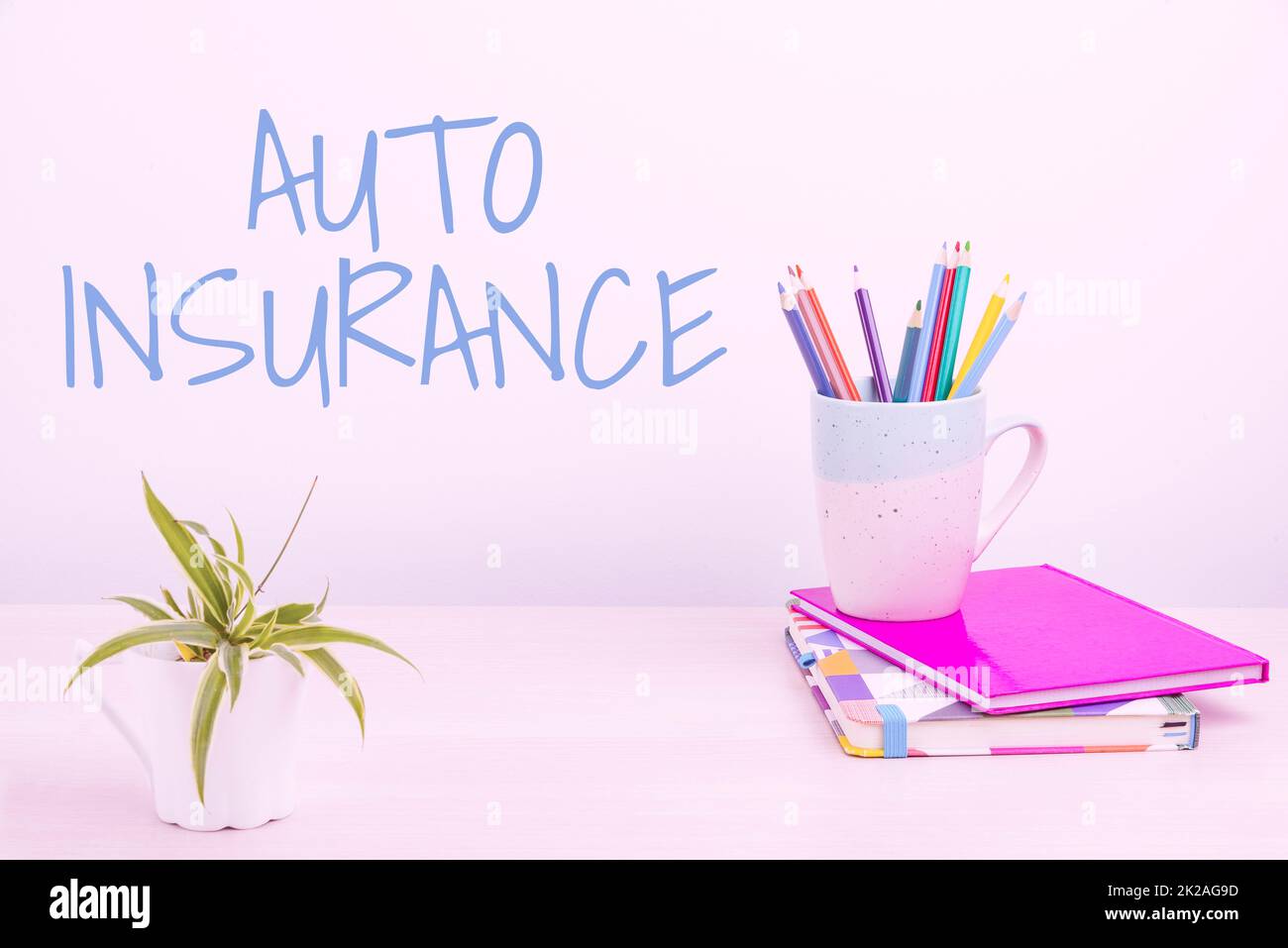 Conceptual caption Auto Insurance. Business overview mitigate costs ...