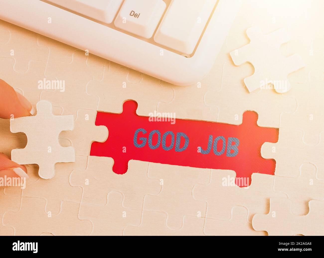 Text caption presenting Good Job. Concept meaning encourage someone for ...