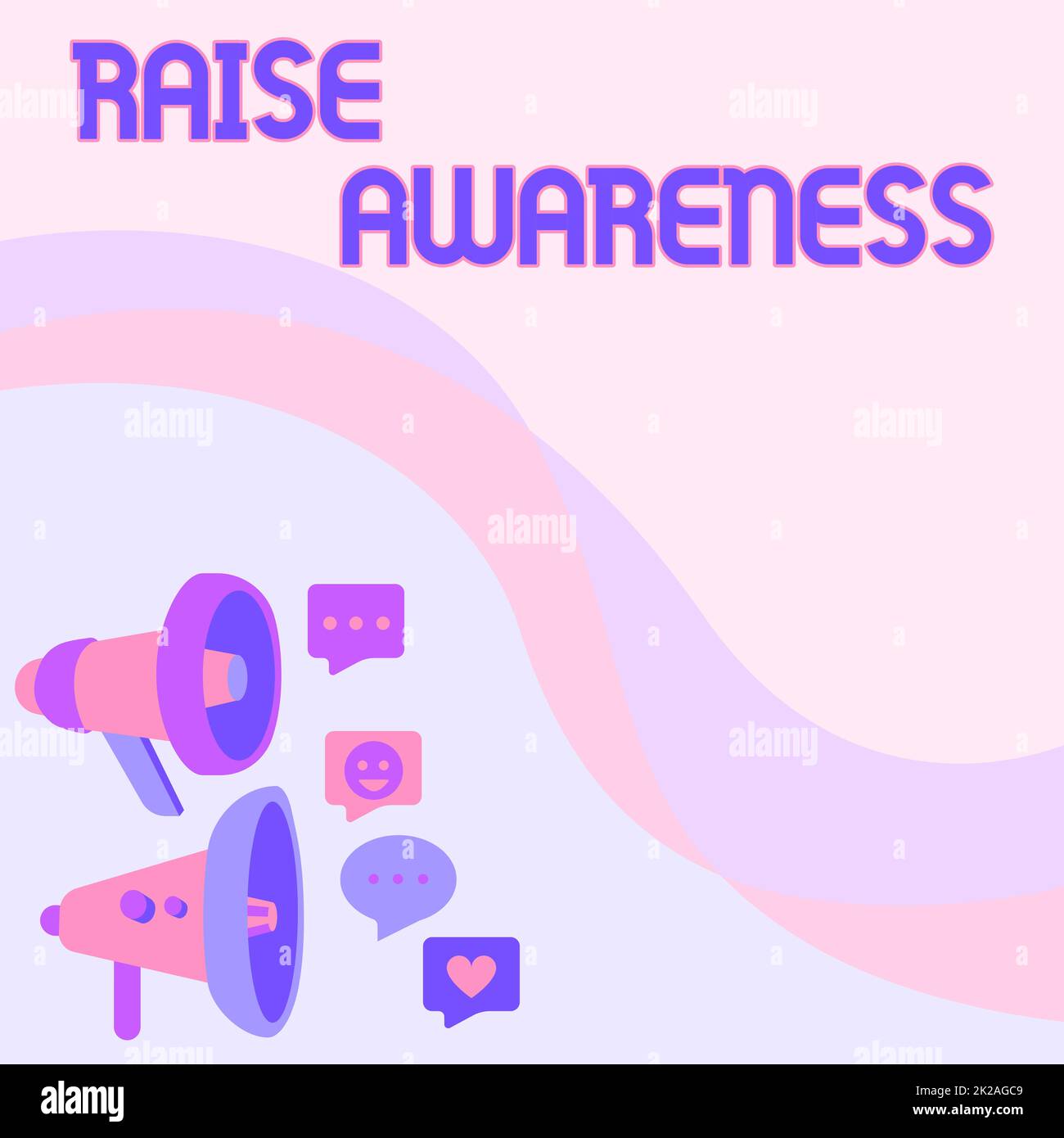 Text caption presenting Raise Awareness, Word for creating a specific ...