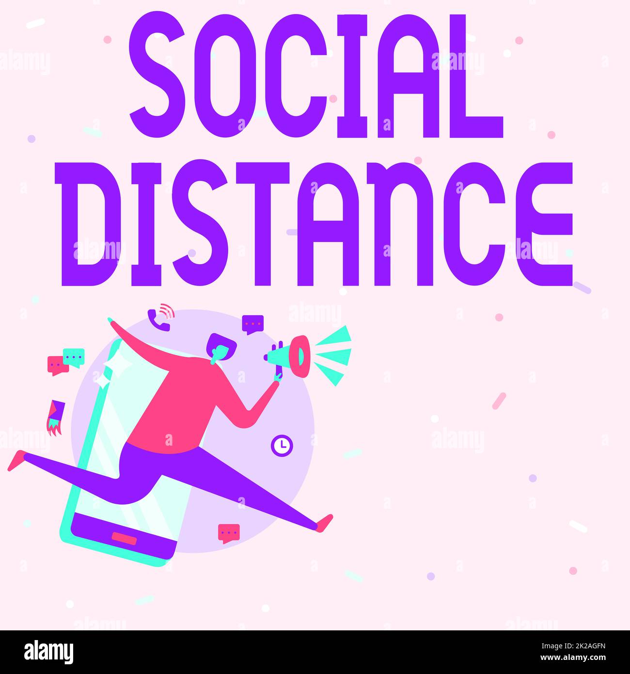 Text caption presenting Social Distance, Business approach maintaining ...
