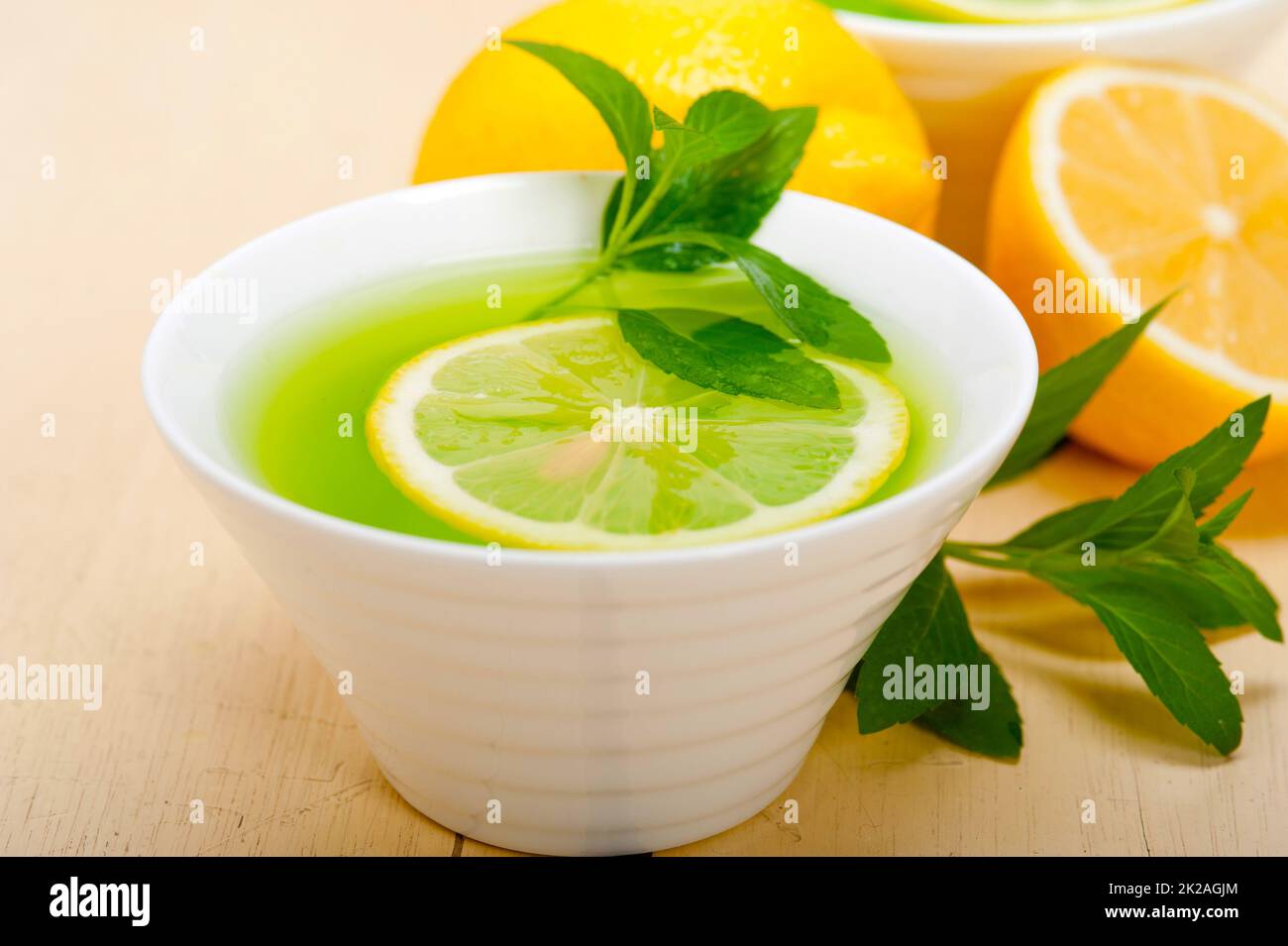mint infusion tea tisane with lemon Stock Photo - Alamy