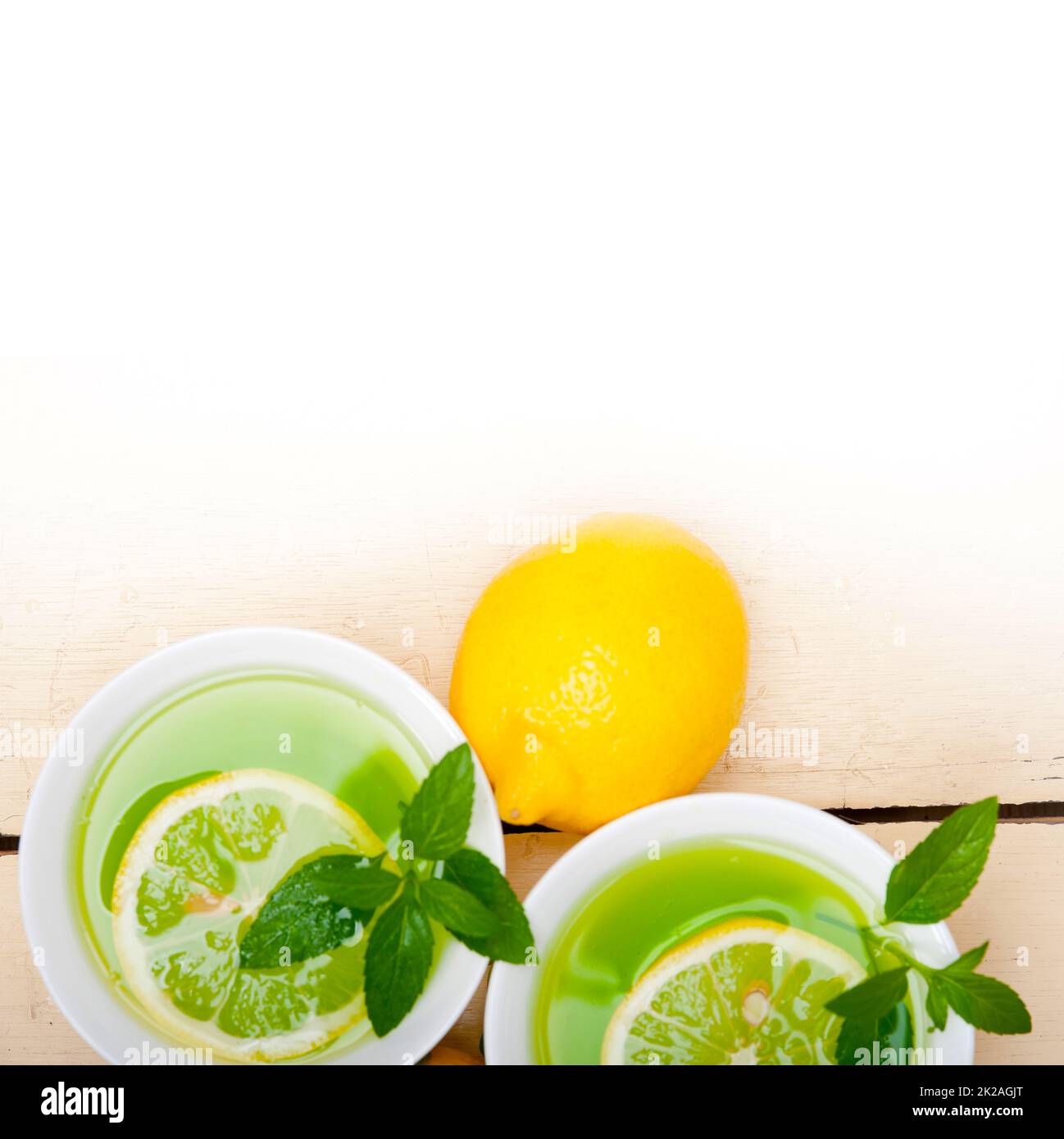 mint infusion tea tisane with lemon Stock Photo - Alamy