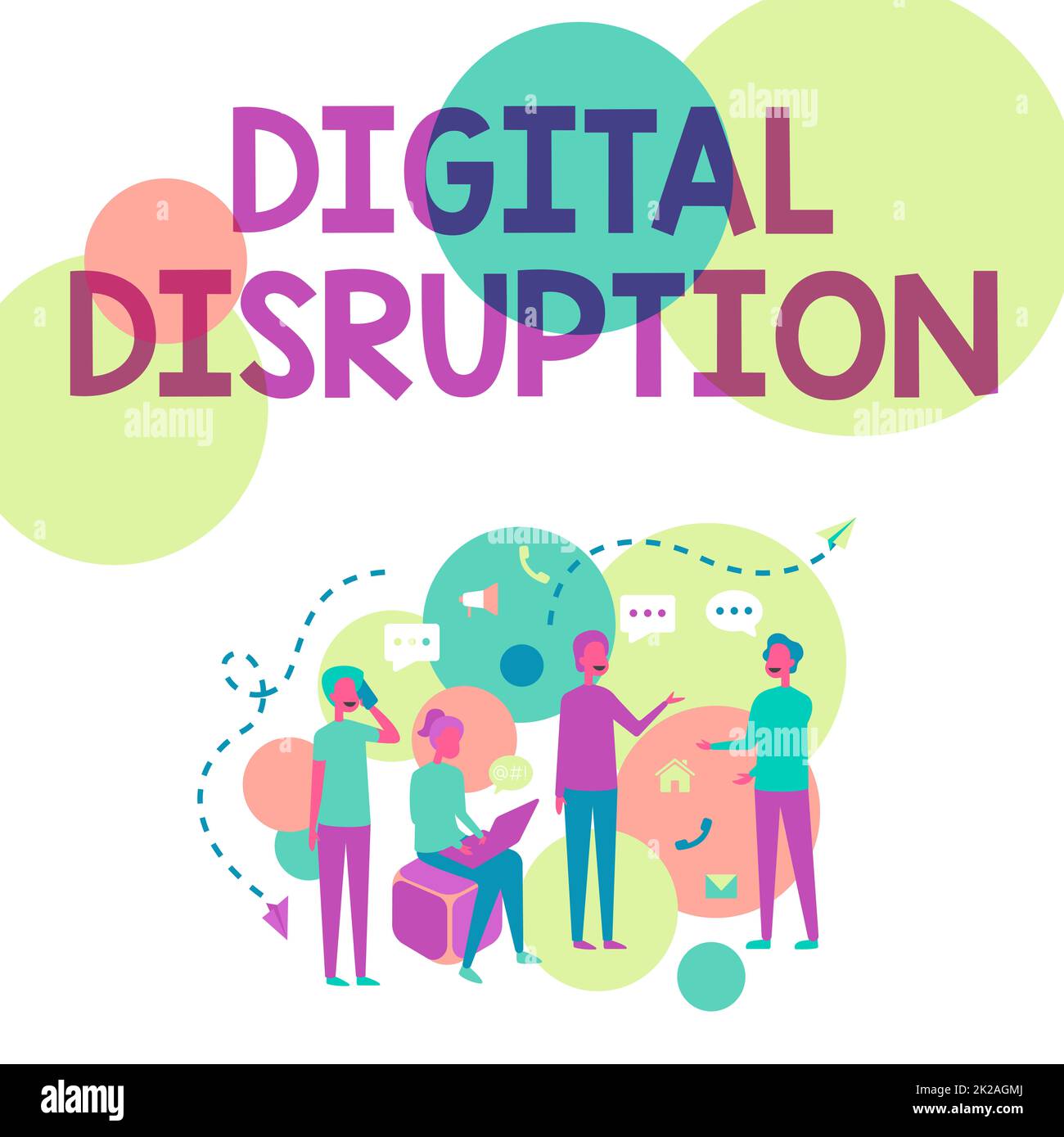 Hand writing sign Digital Disruption, Conceptual photo occur when ...