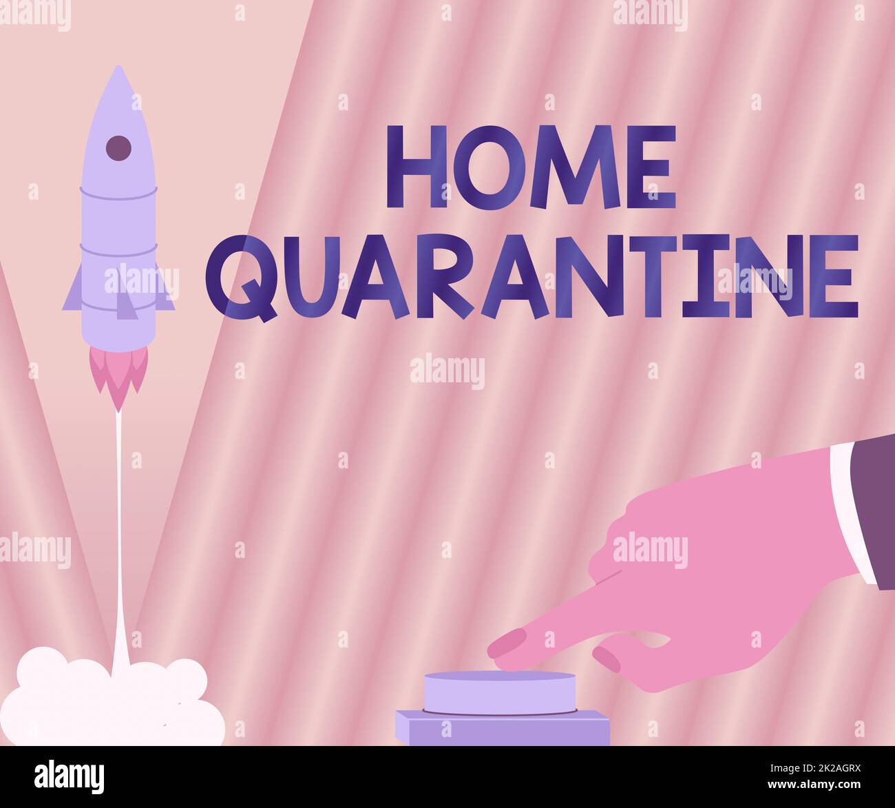 Sign displaying Home Quarantine, Concept meaning Encountered a possible ...