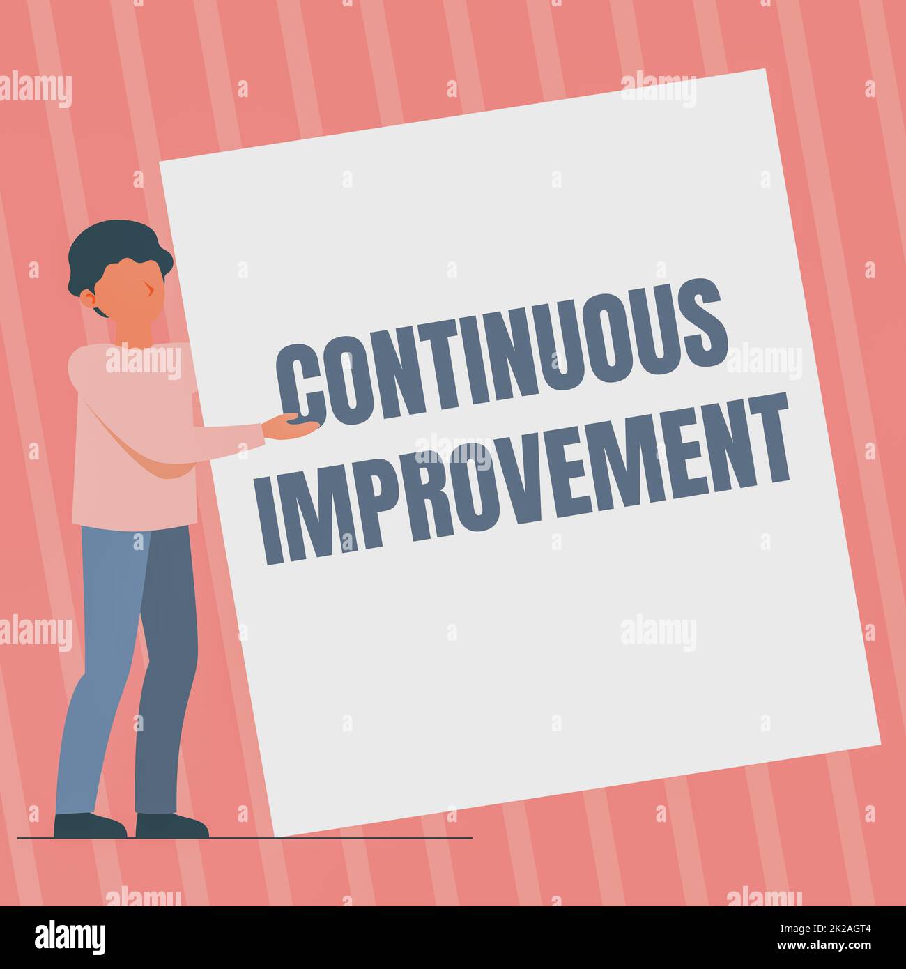 Hand writing sign Continuous Improvement, Conceptual photo making small ...