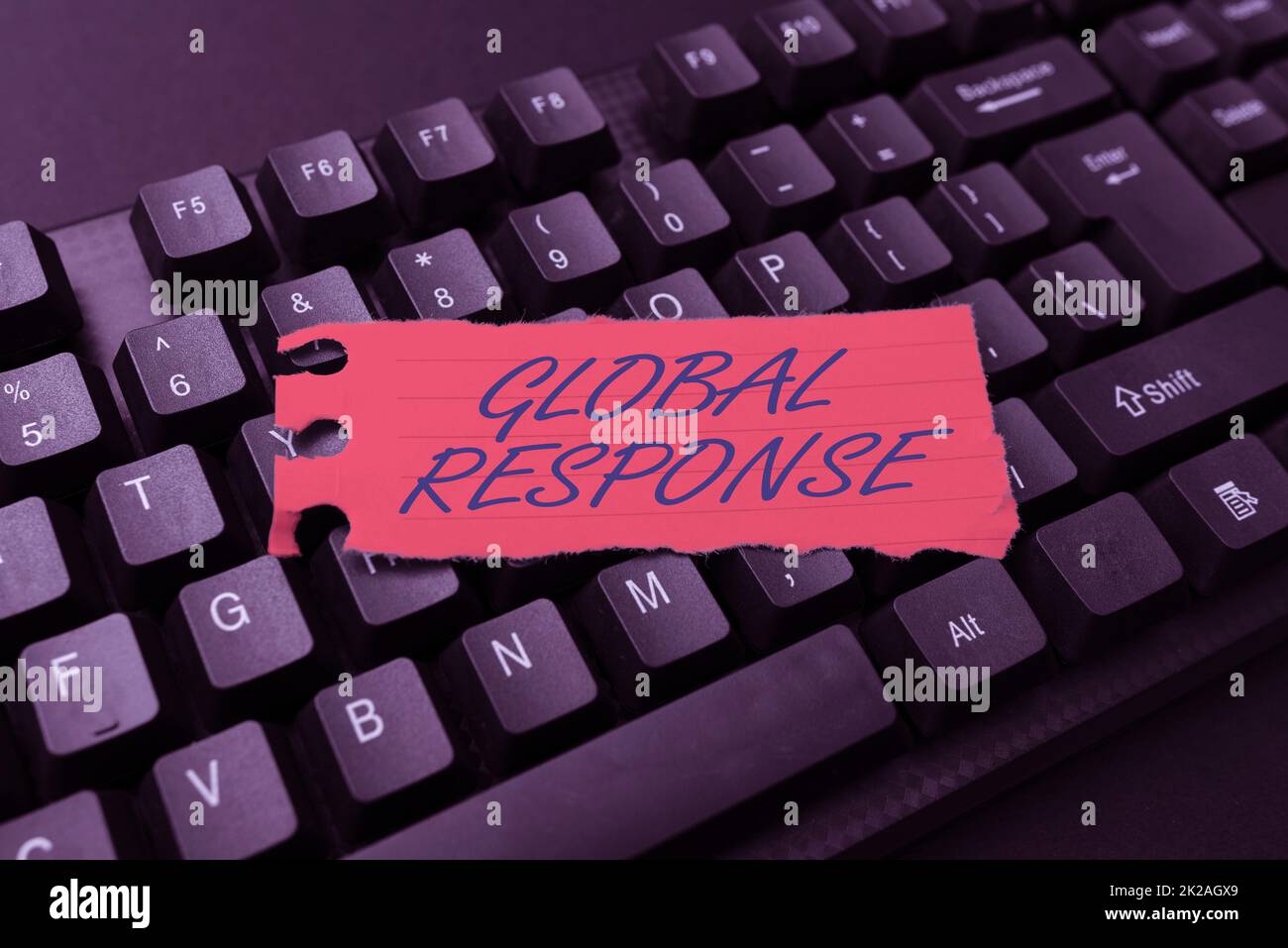 Handwriting text Global Response. Conceptual photo indicates the ...