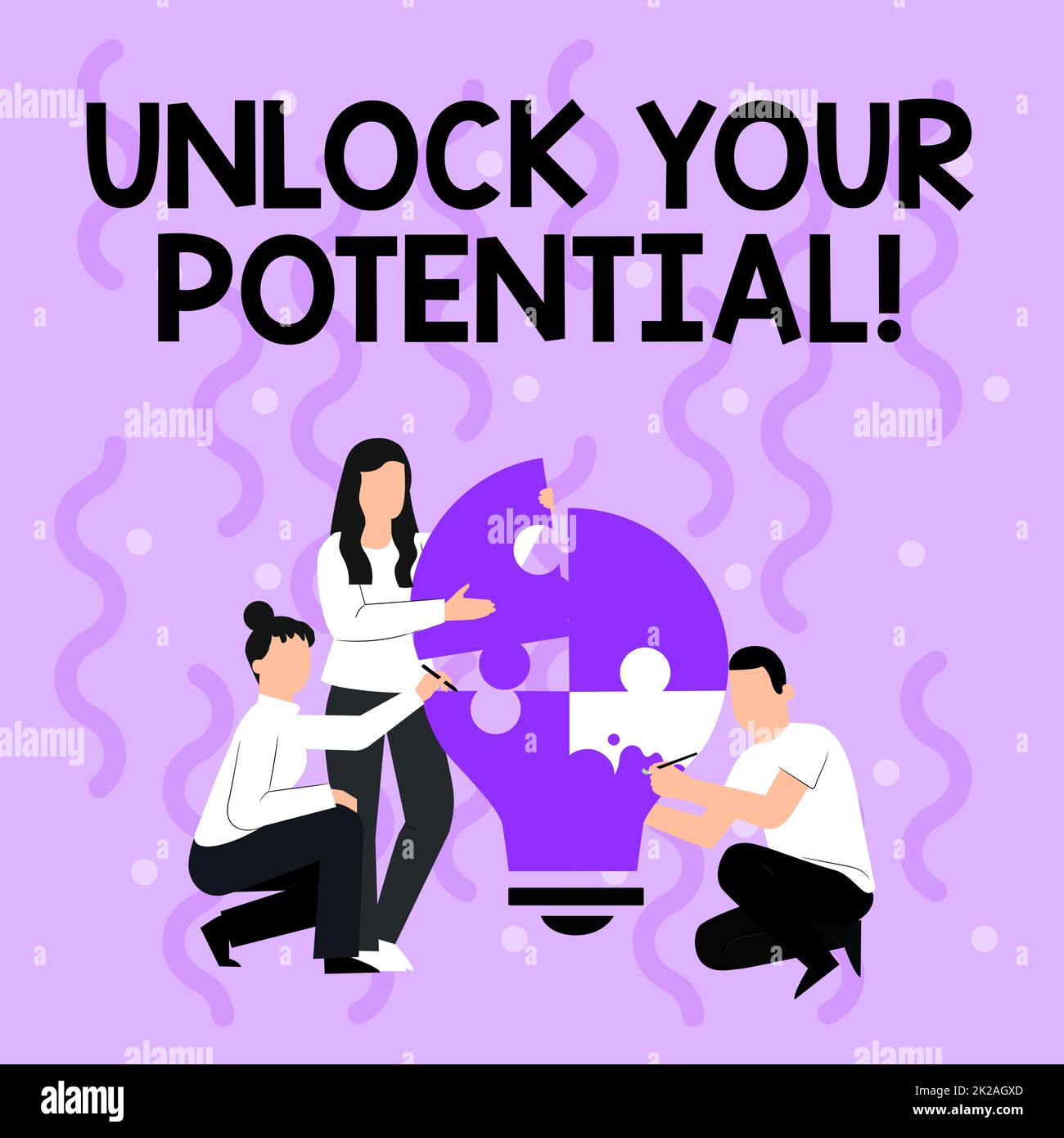 Conceptual display Unlock Your Potential, Business idea Mentor, coach and another leading person ...
