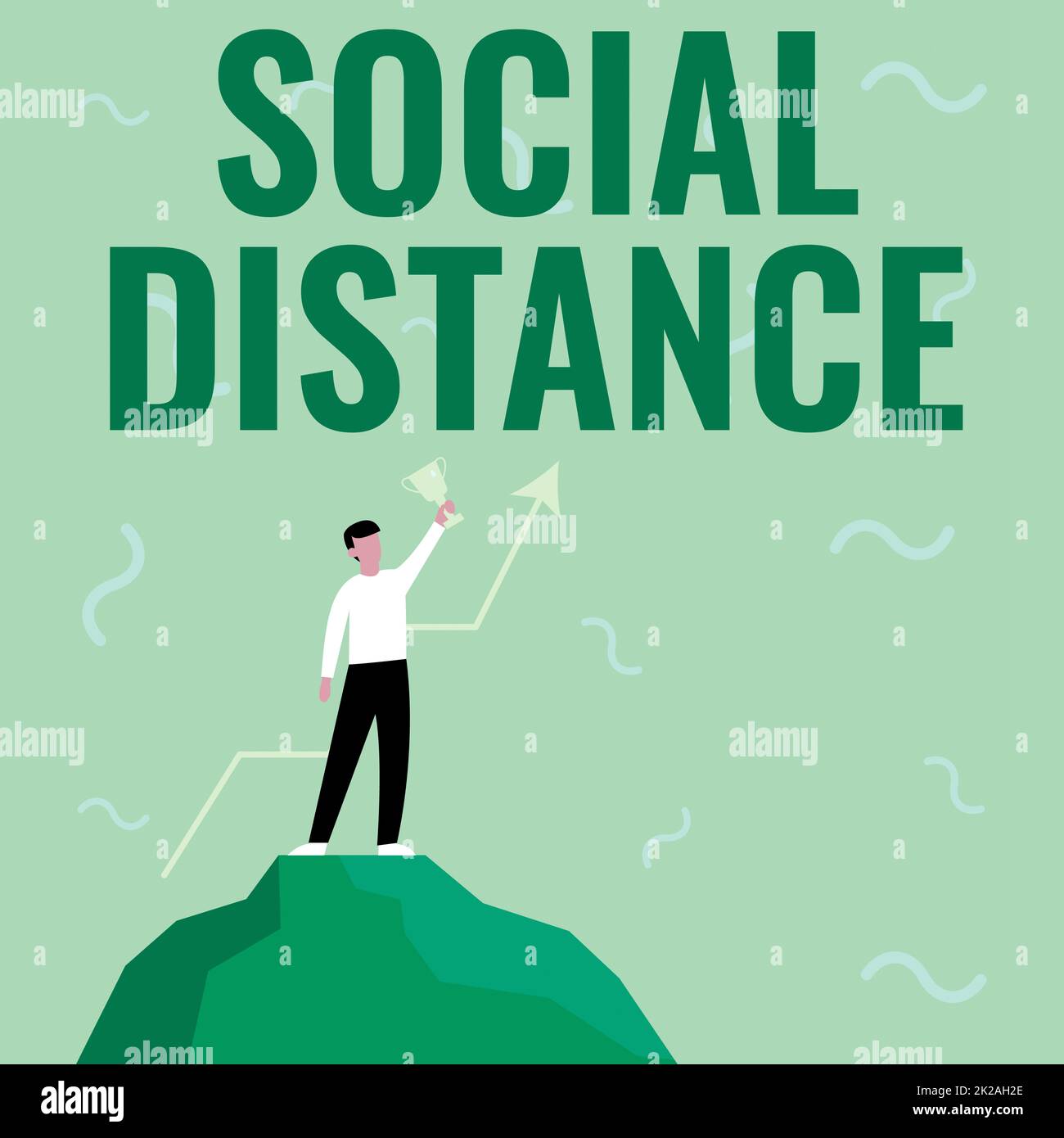 Conceptual caption Social Distance, Word Written on degree of ...