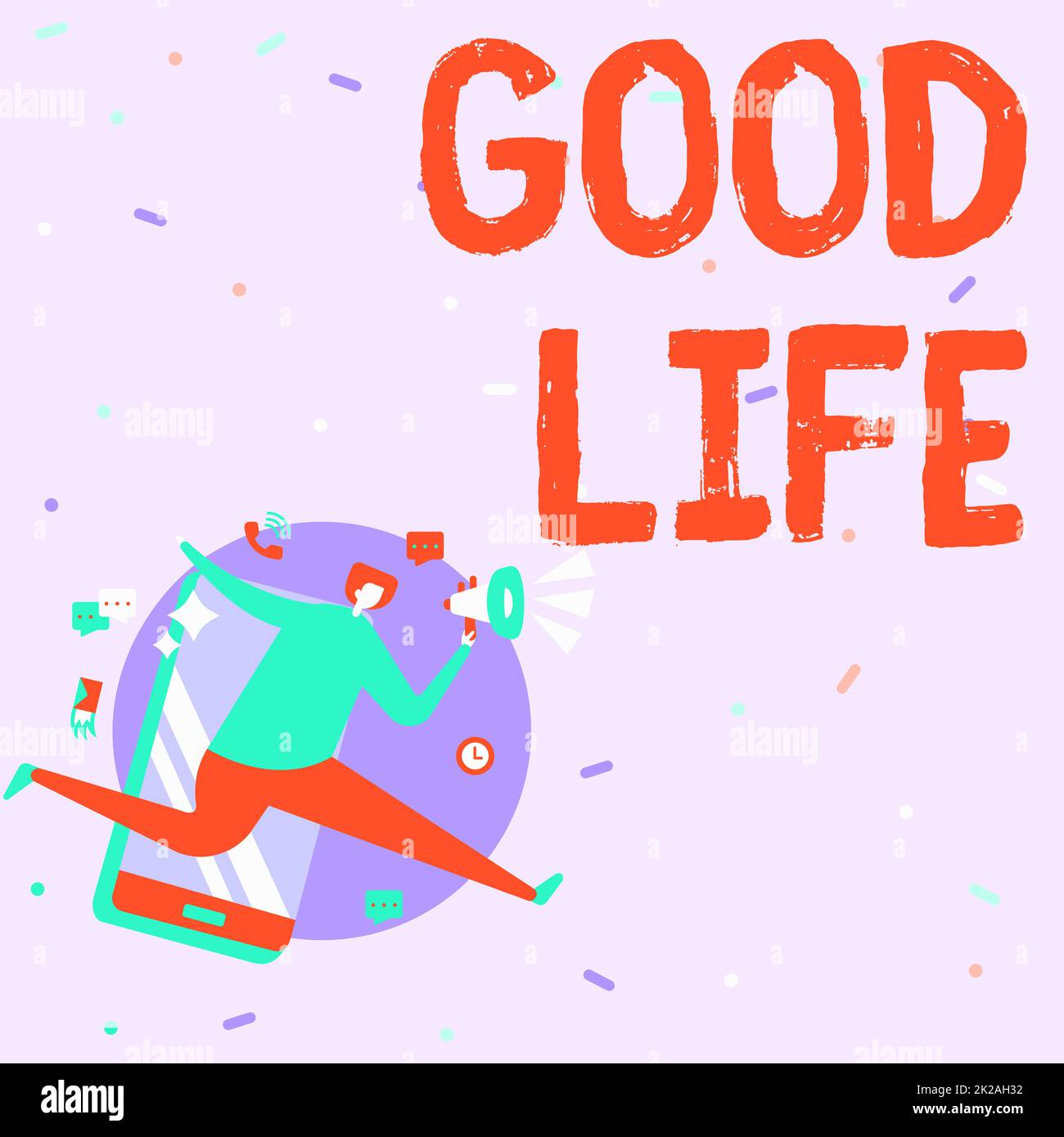 Sign displaying Good Life, Business approach living in comfort and ...