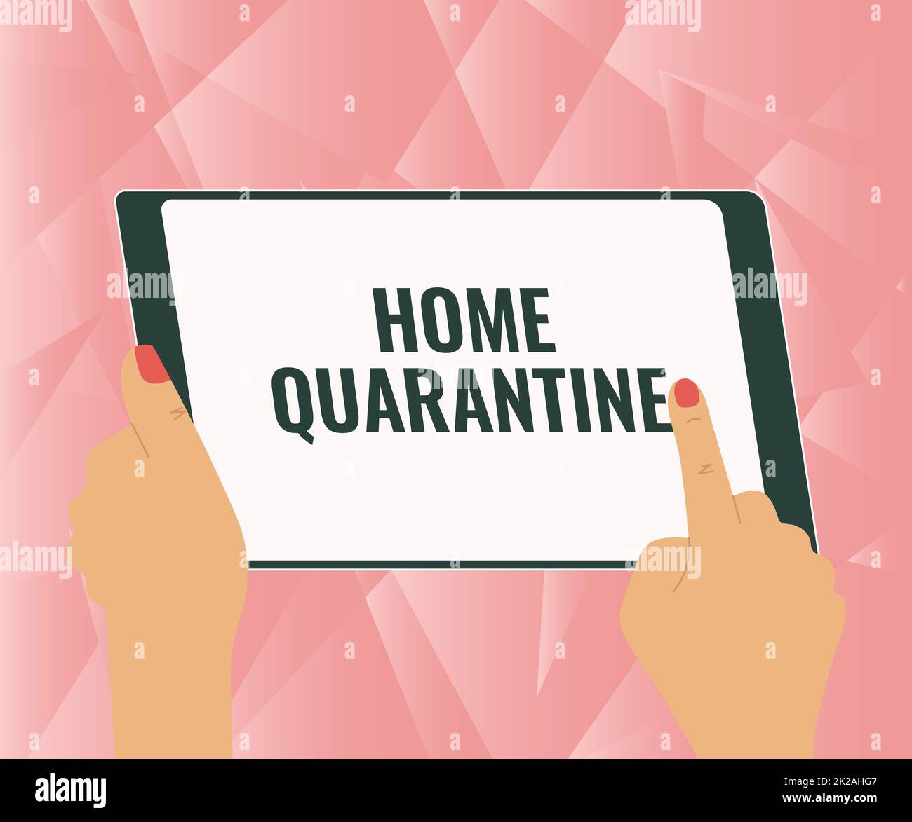 Text showing inspiration Home Quarantine, Concept meaning Encountered a ...