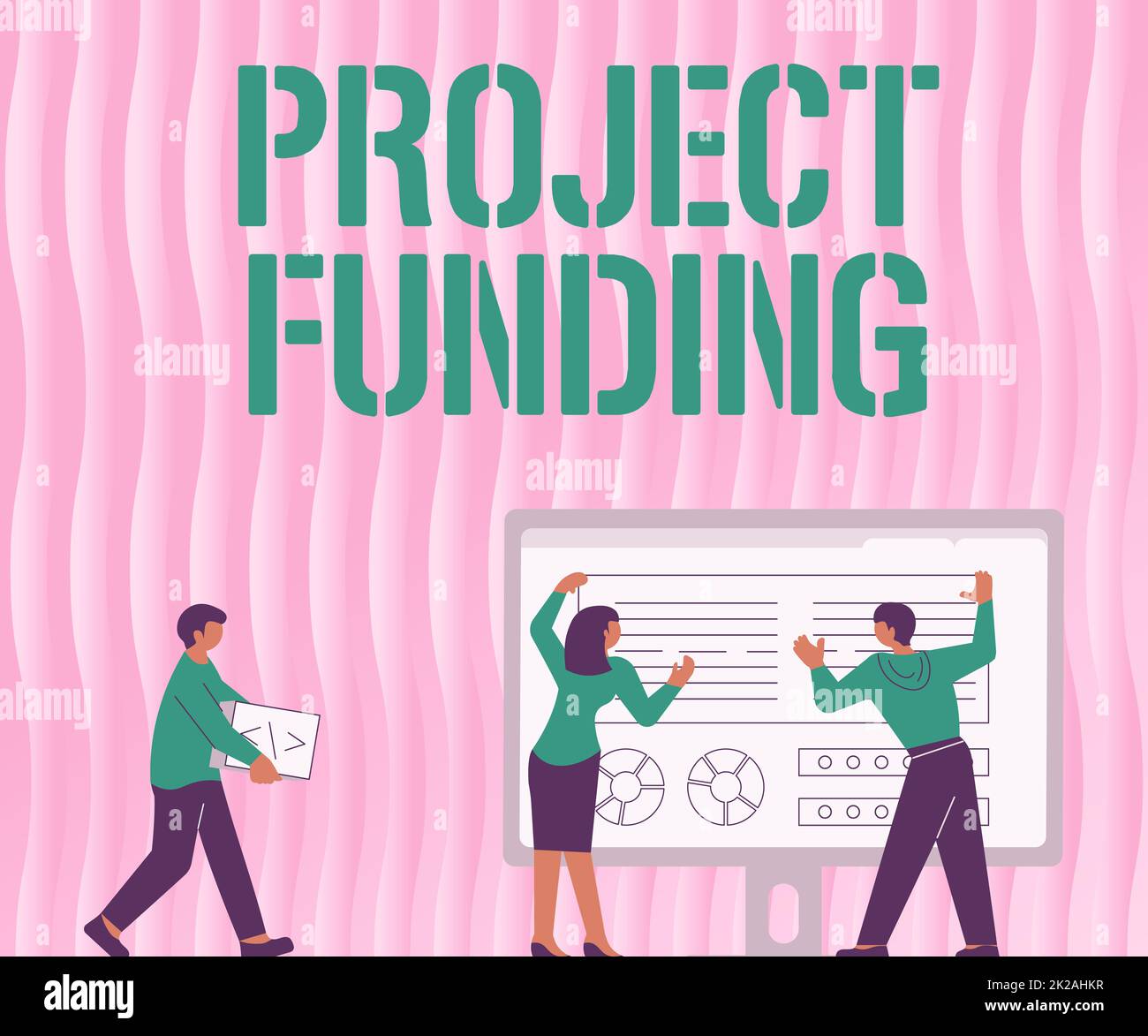 Text caption presenting Project Funding, Internet Concept capital ...