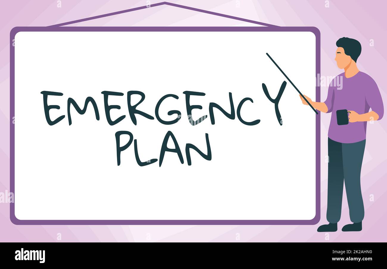 Text showing inspiration Emergency Plan, Business concept instructions ...