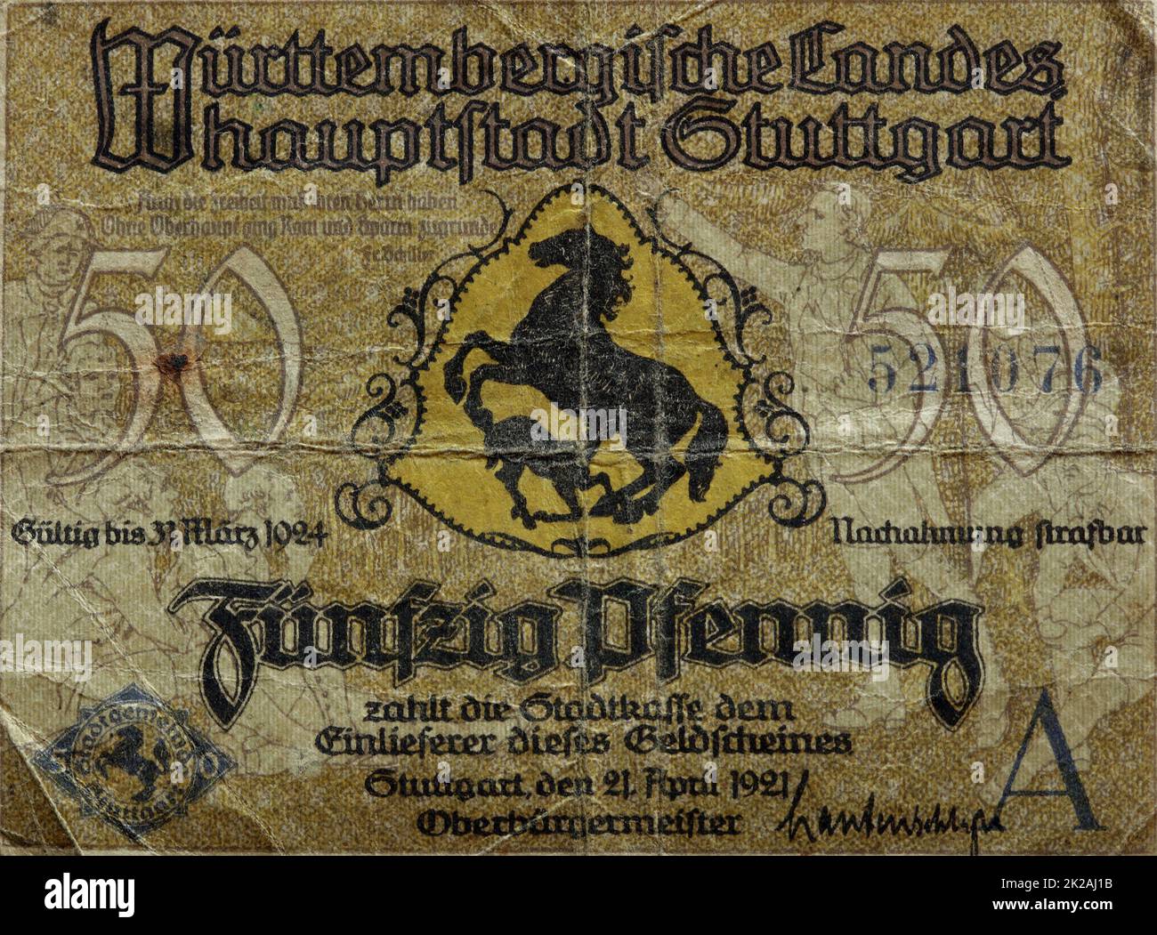 Vintage German Paper Money Stock Photo - Alamy
