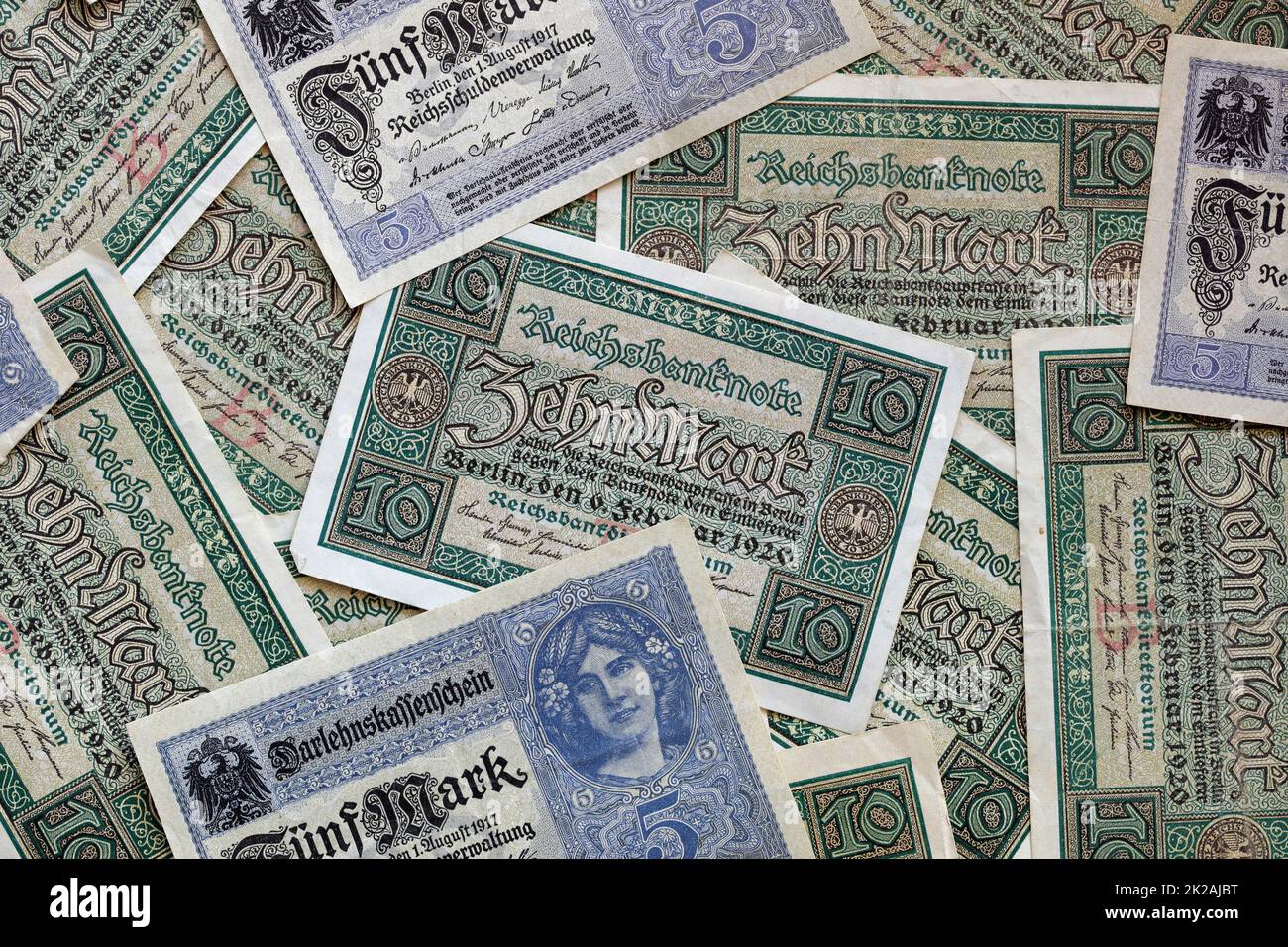 Vintage German Paper Money Stock Photo - Alamy