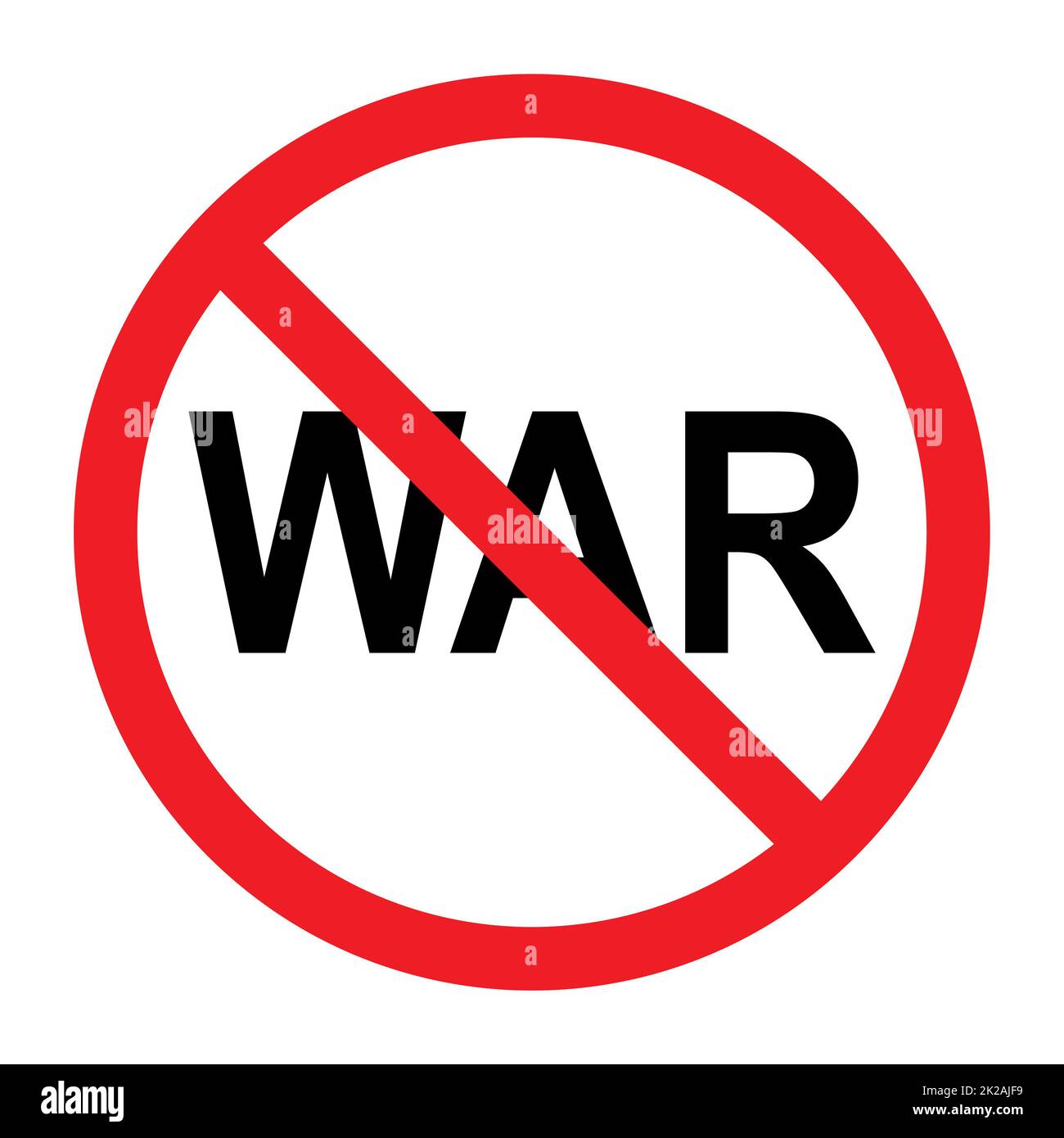 Red sign NO WAR on white background - Vector Stock Photo - Alamy