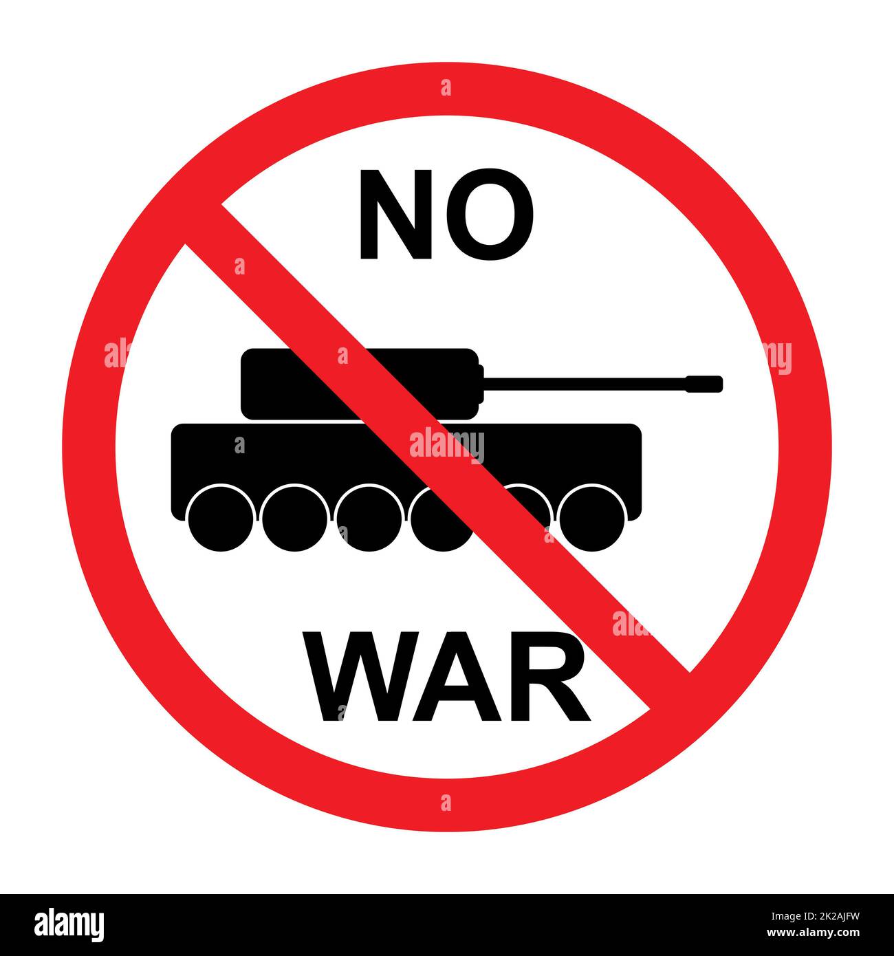 Red sign NO WAR on white background - Vector Stock Photo - Alamy