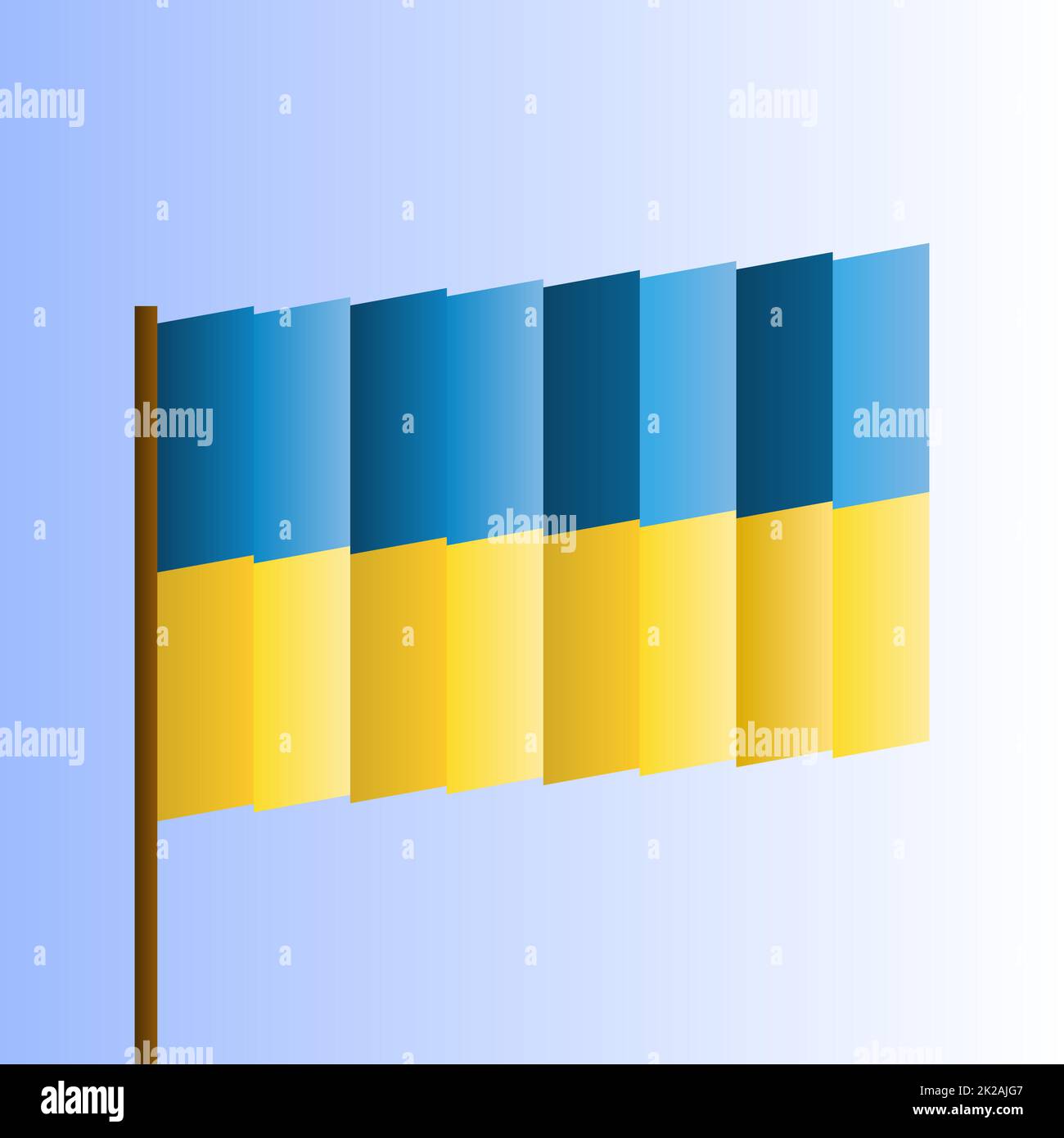 Waving flag of Ukraine. Illustration of flag of the Europe on the ...