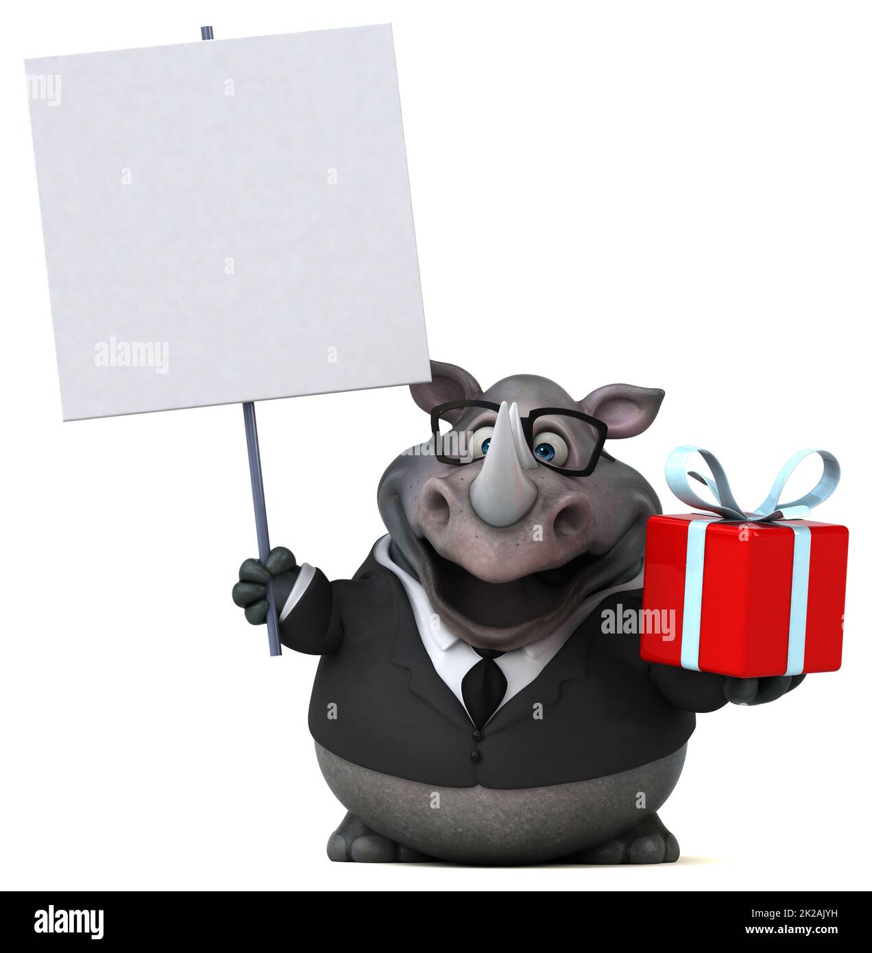 Fun rhinoceros - 3D Illustration Stock Photo - Alamy