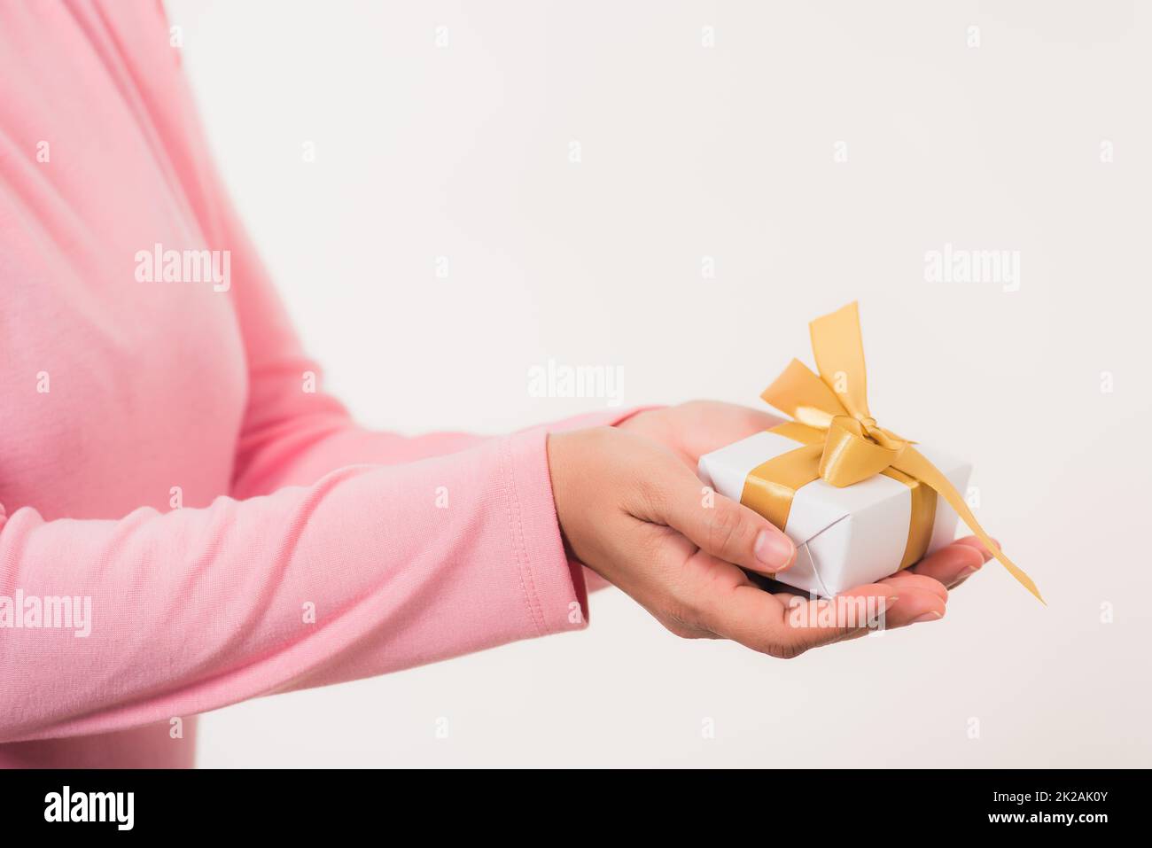 Female holding ribbon hi-res stock photography and images - Alamy