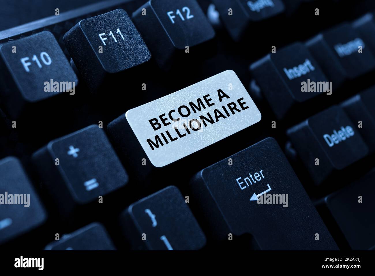 Conceptual caption Become A Millionaire. Business idea Aspiring to be a ...