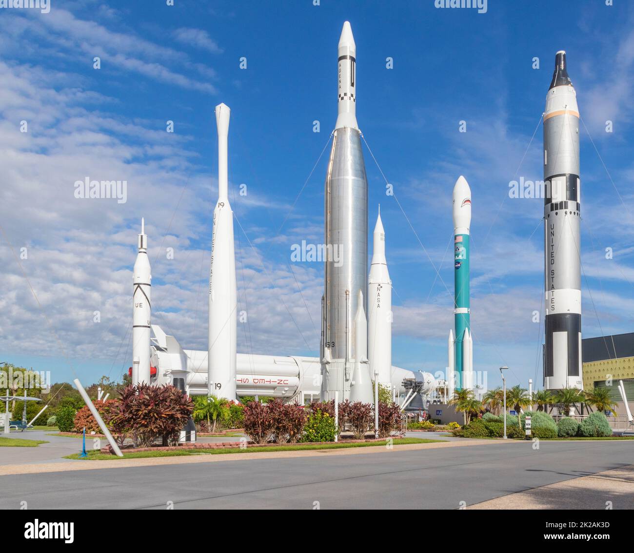 "Rocket Garden" at Kennedy Space Center Visitor Complex in Florida ...