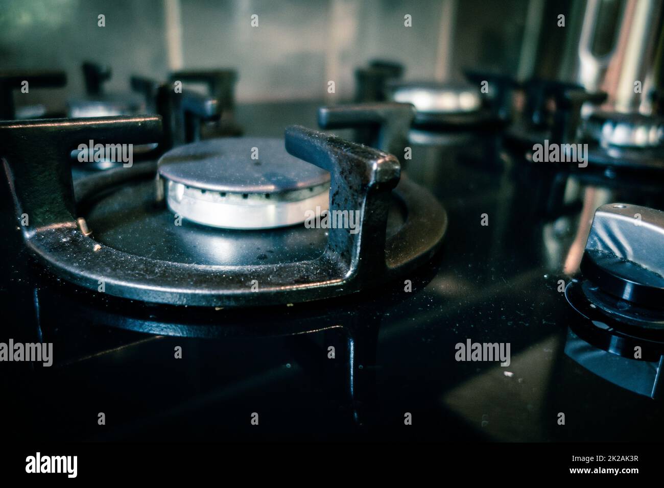 Closeup gas stove burning blue hi-res stock photography and images - Alamy