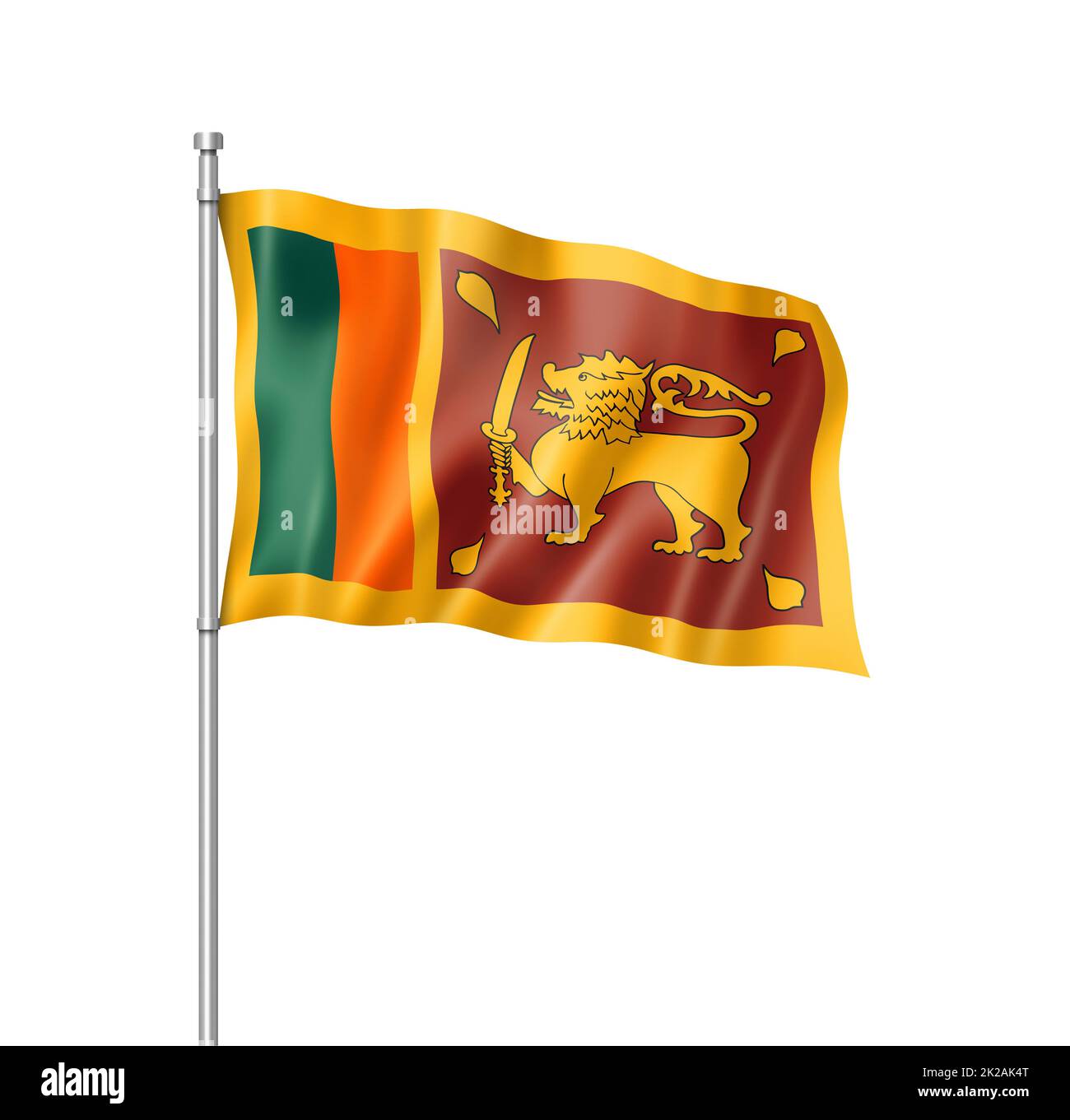 Sri Lanka flag isolated on white Stock Photo - Alamy