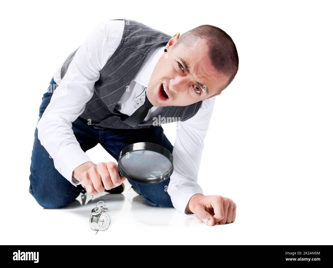 Clock magnifying glass hi-res stock photography and images - Alamy