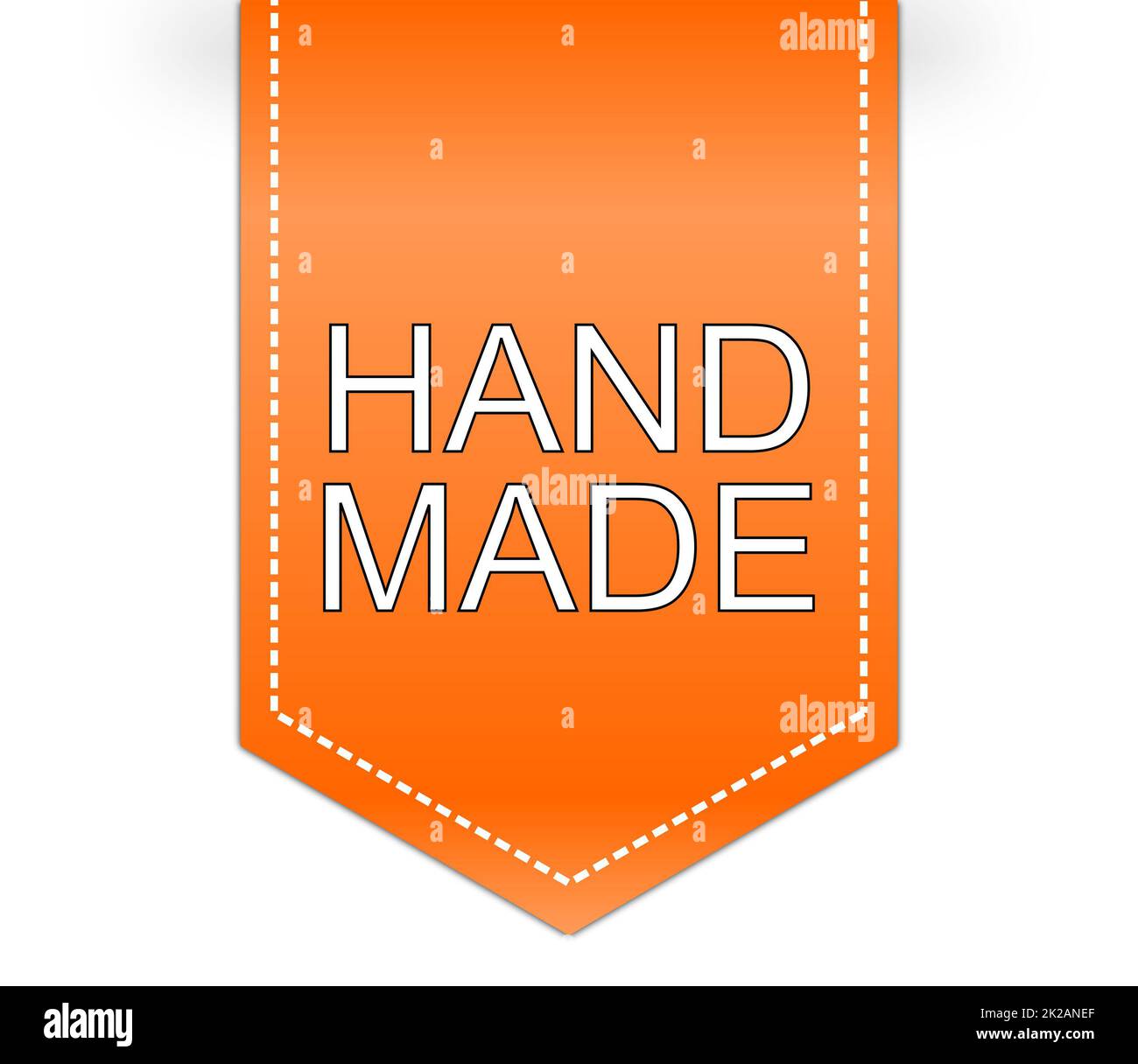 Hand made label orange â€“ illustration Stock Photo - Alamy